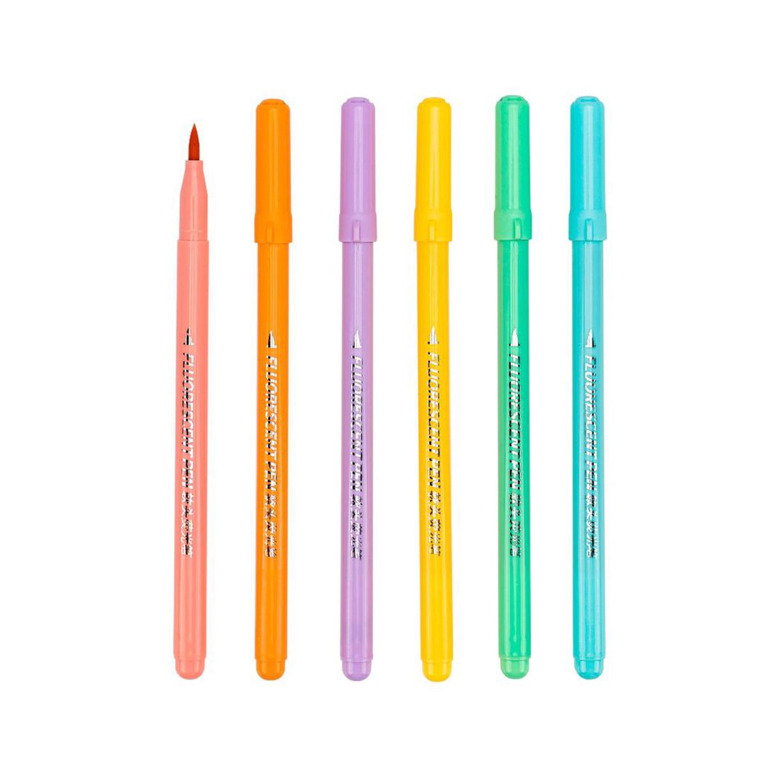 Dengmore 6 Colors Markers Highlighters Soft Headed Fluorescent Pen ...