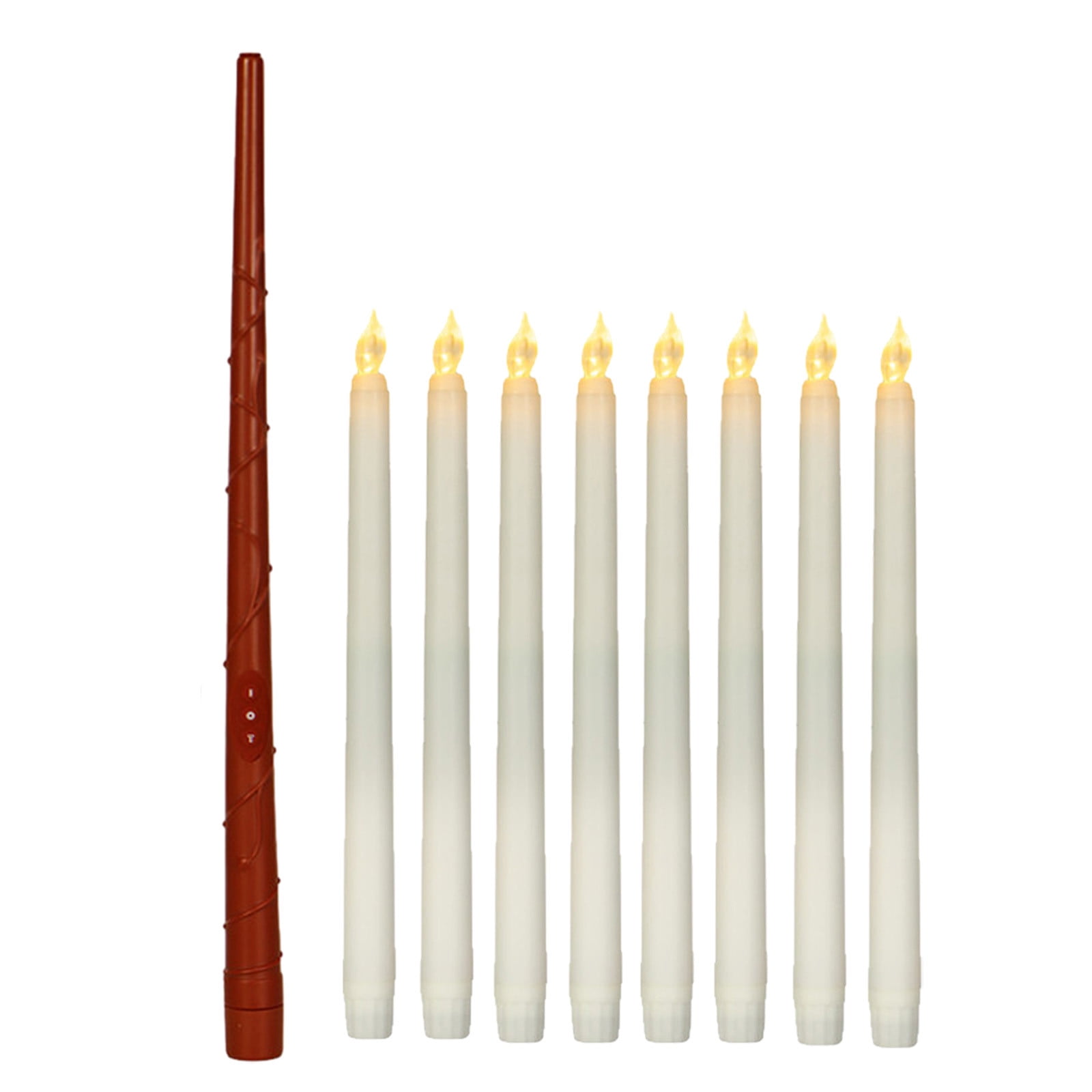 Dengmore 8pcs Flameless Floating Taper Candles with Wand Remote Window ...