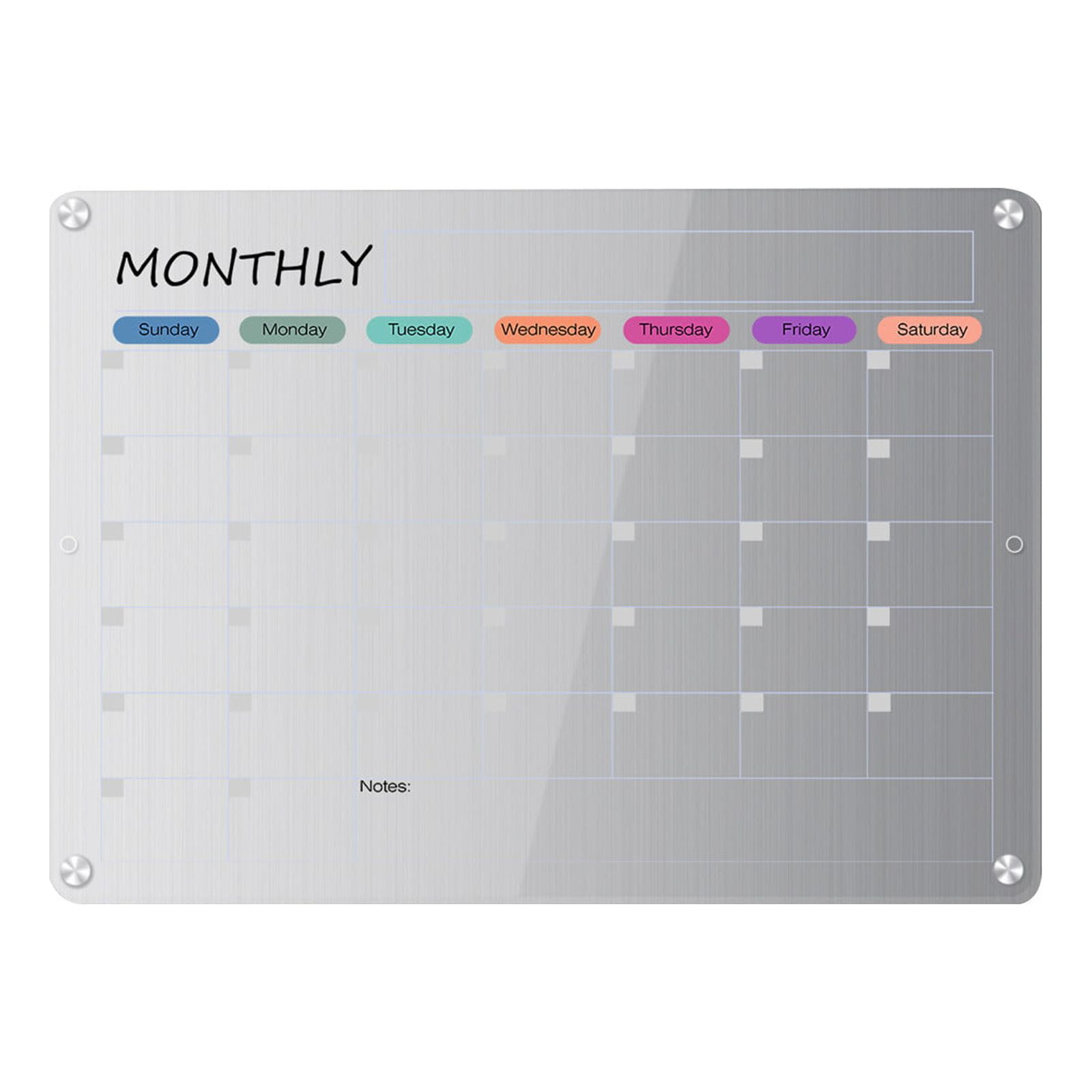 Dengmore Acrylic Magnetic Dry Erase Board with Monthly & Weekly Planner ...