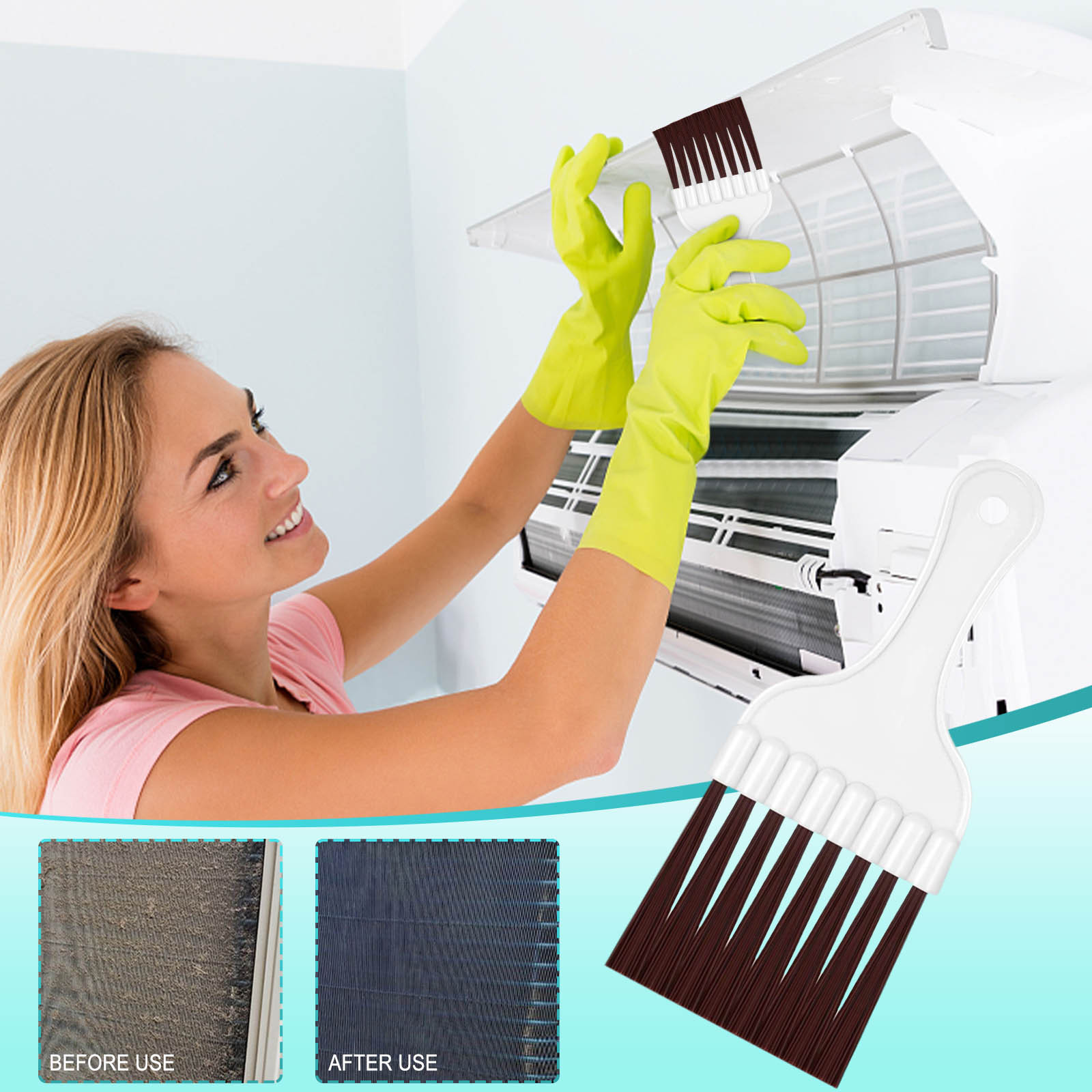 Dengmore Blind Cleaner Brush 7 Finger Dusting Cleaner Blinds Dust ...