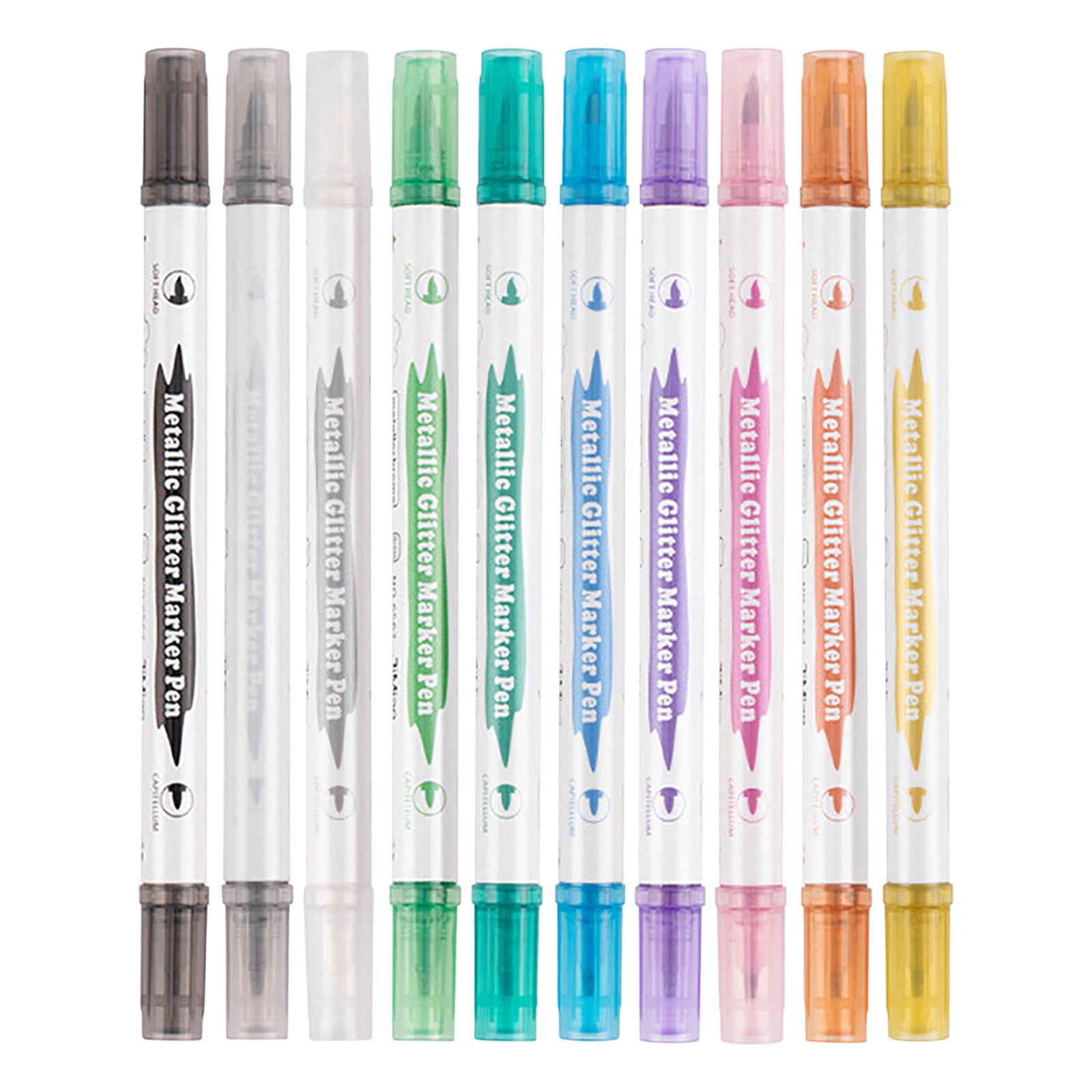 Dengmore Bling Double headed Pearle Metal Pen Soft head Paint Pen ...