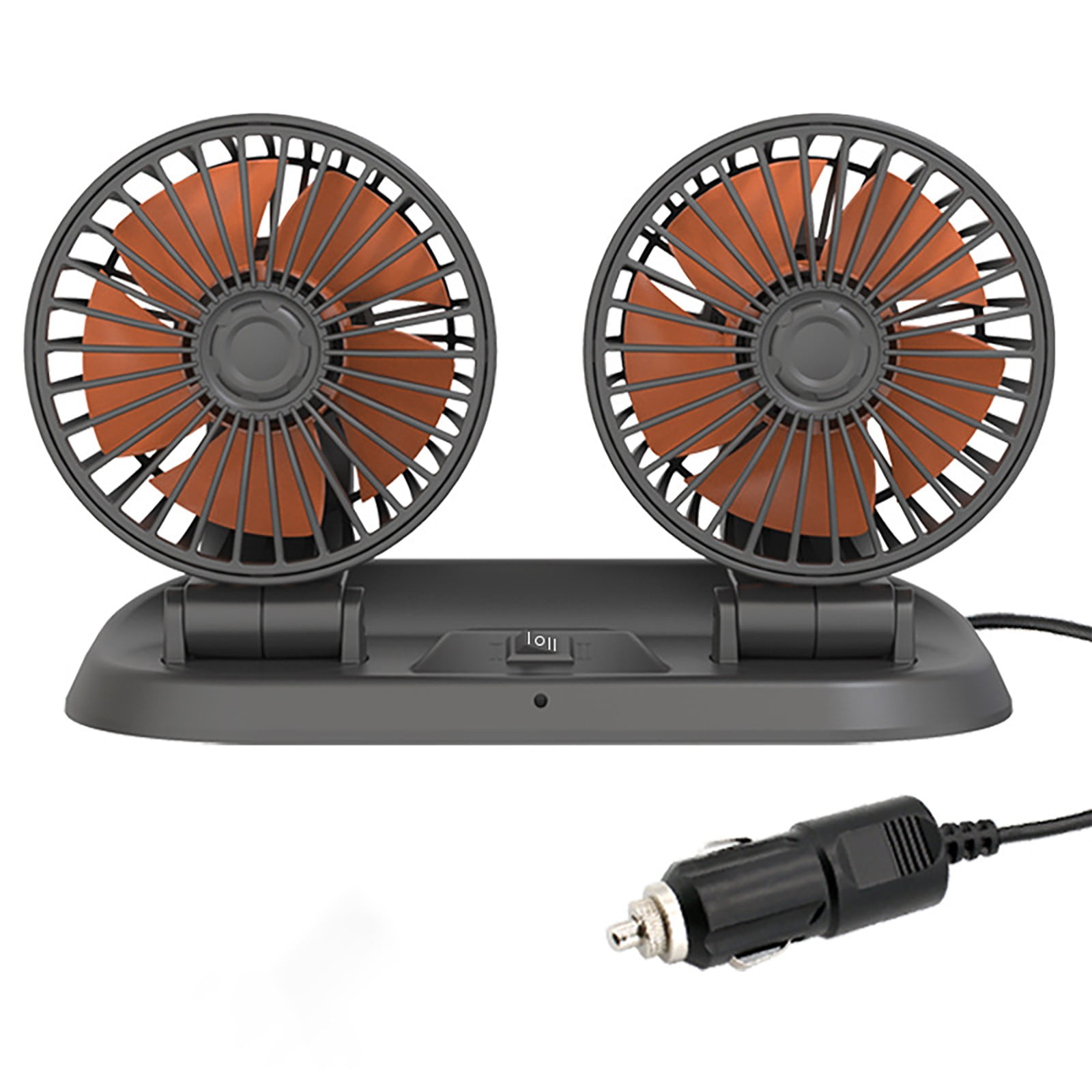 Dengmore Car Fan 24V, 2 Speed Electric Car Fan With Dual Head, Quiet ...