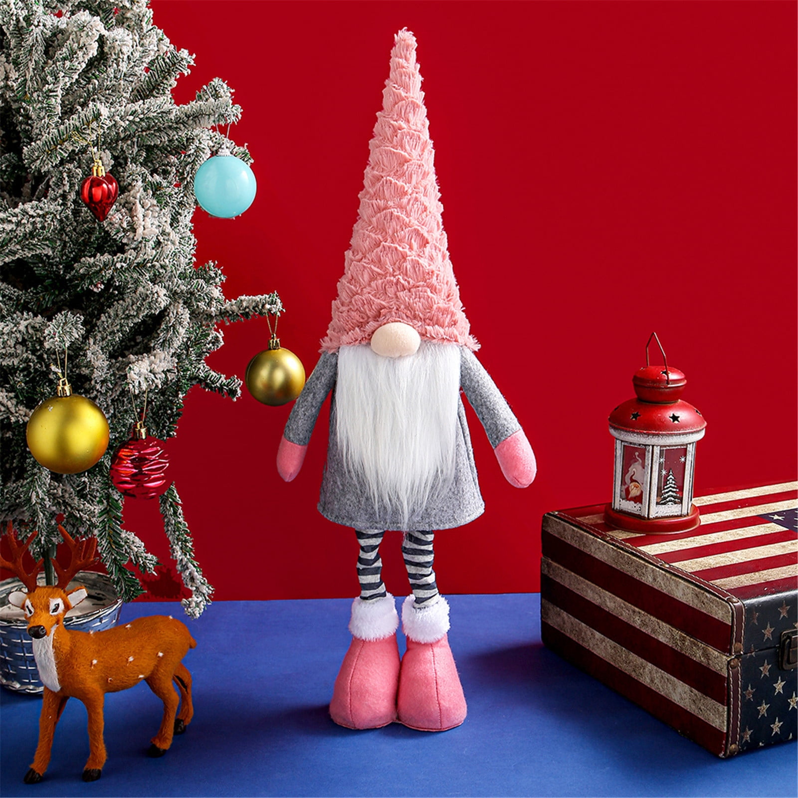 Dengmore Christmas Decorations Telescopic Doll Faceless Swedish Gnome ...