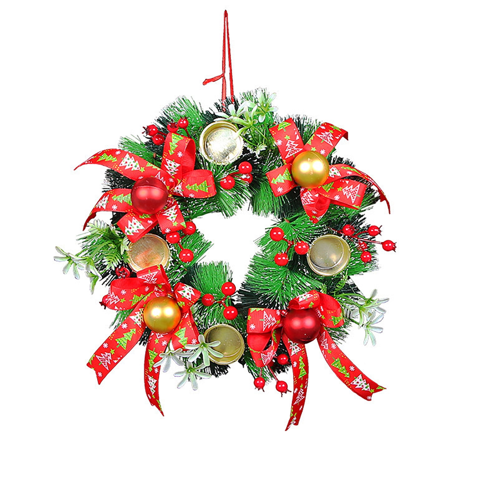 Dengmore Christmas Front Door Wreath Candlestick Wreath Simulation ...