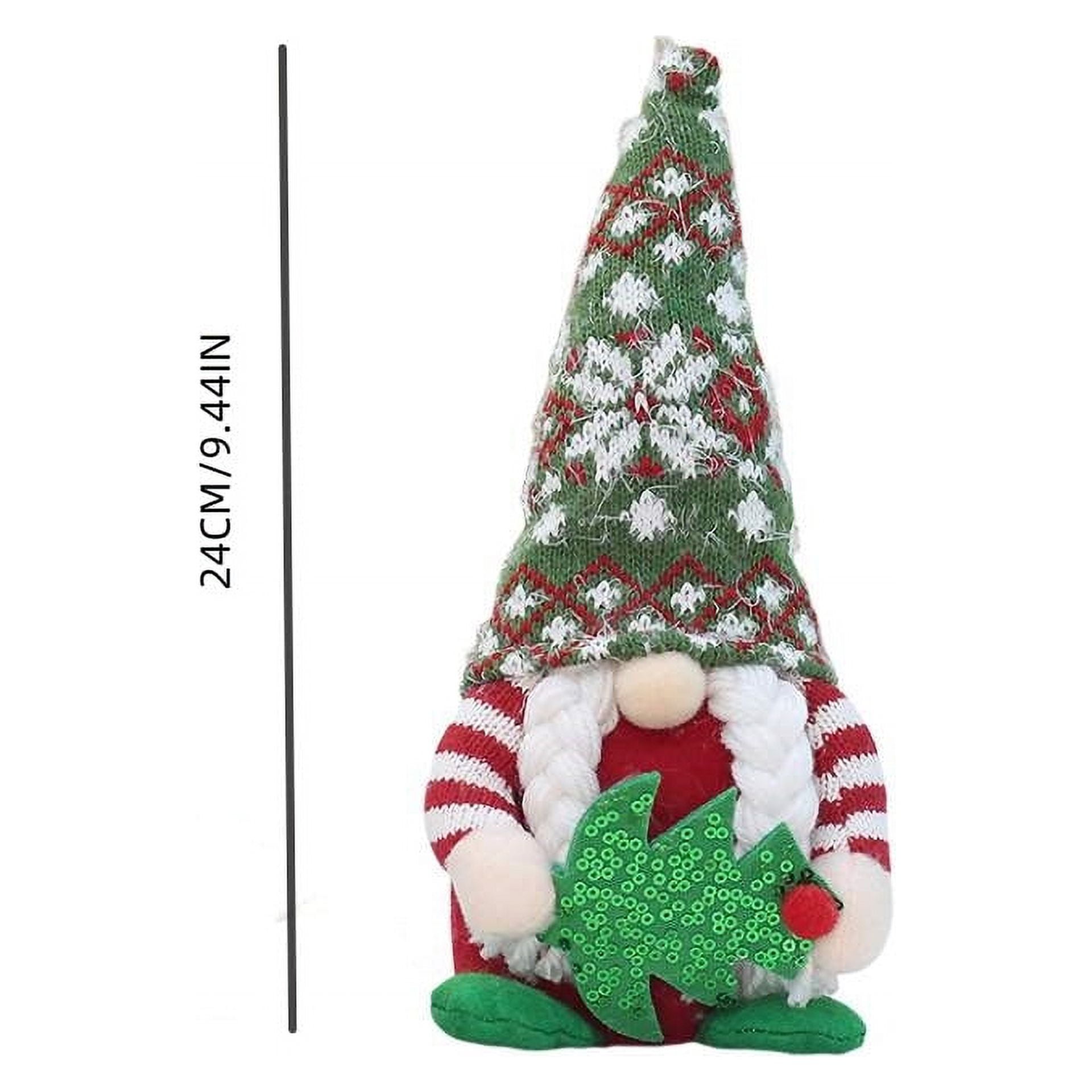 Dengmore Christmas Knitted Fabric Pointed Hat Faceless Doll Plush Dwarf ...