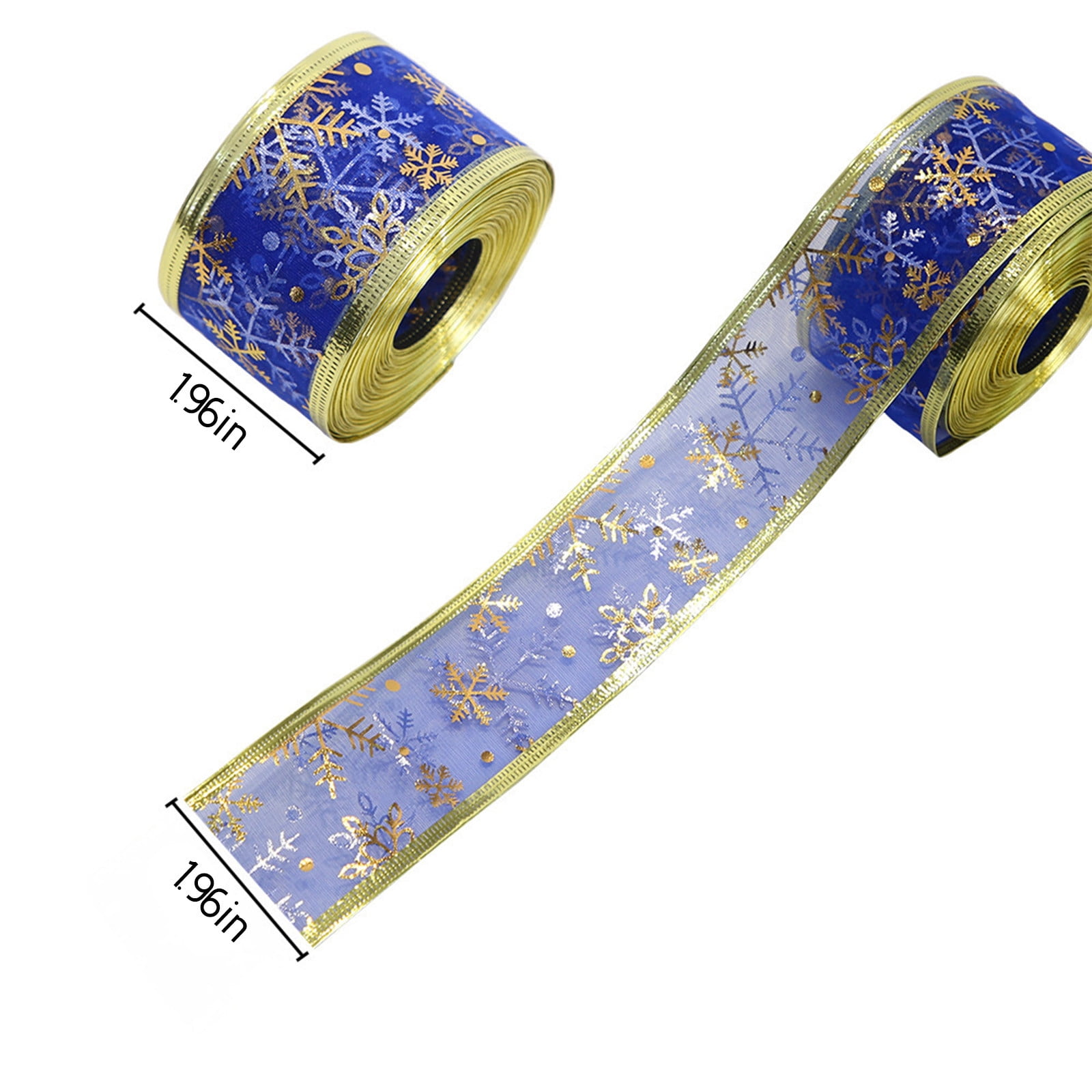 Dengmore Christmas String Lights 16.4ft Blue Snowflakes Ribbon String ...