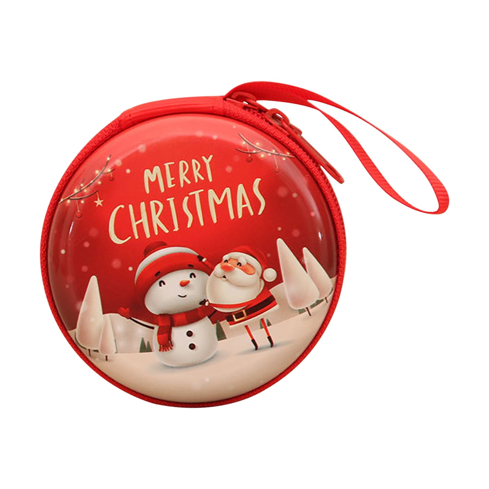 Dengmore Christmas Tinplate Zipper Bag Christmas Purses Snowman Santa ...