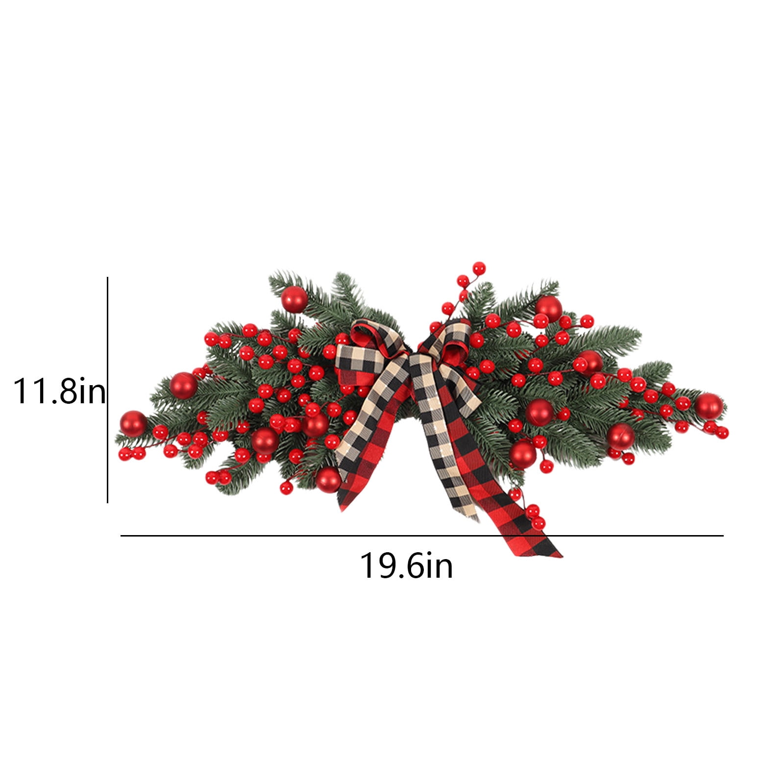 Dengmore Christmas Wreath 11.8 Inch Rattan Wreath String Lights for ...