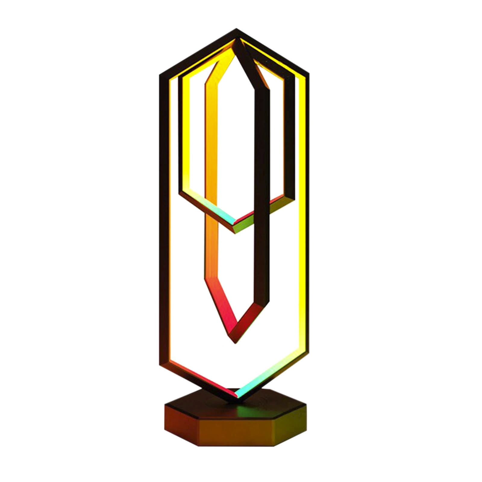 Dengmore Clearance 16 Inch Modern Table Lamp, RGB Dimmable LED Polygon ...