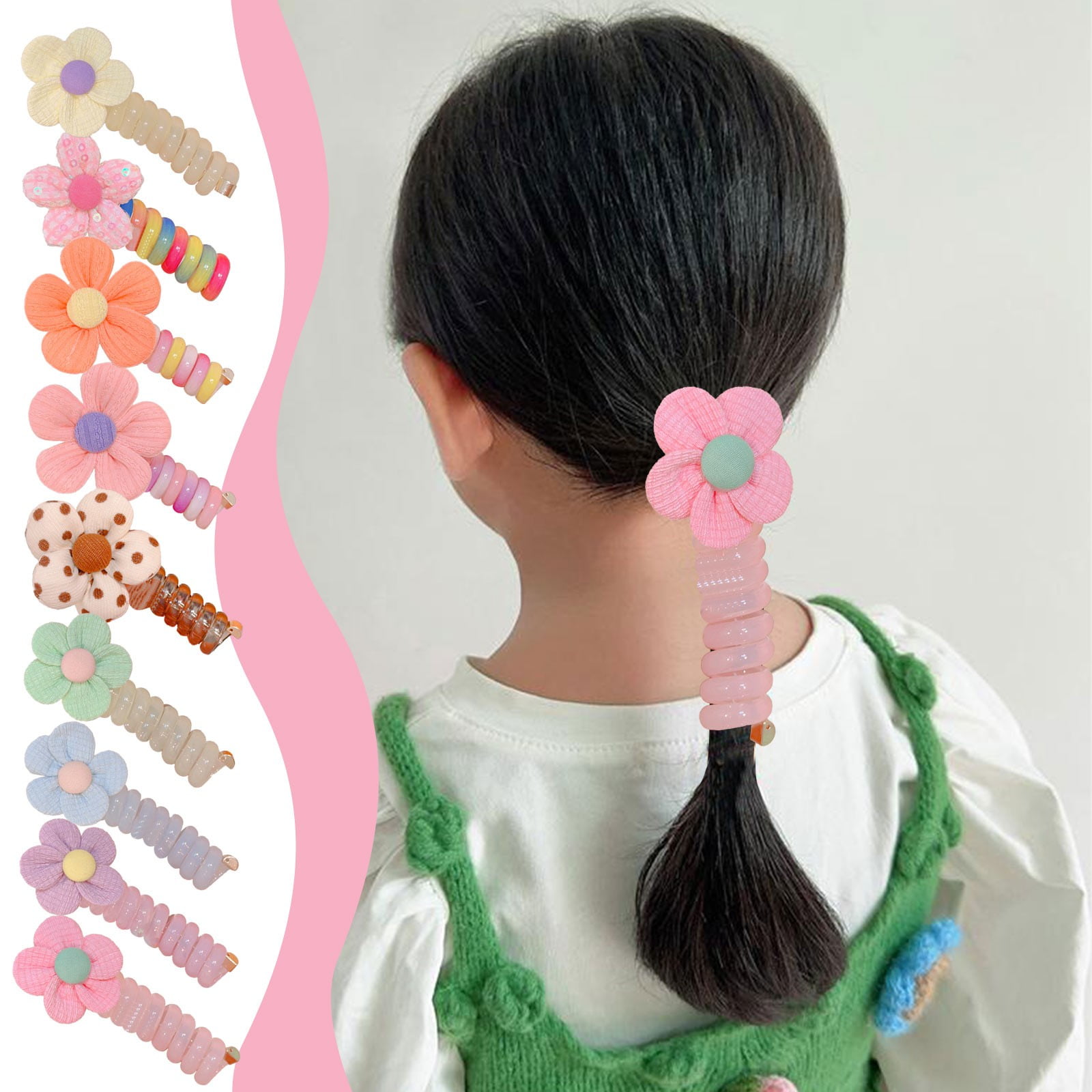 Dengmore Colorful Telephone Wire Hair Bands for Kids Telephone Wire ...
