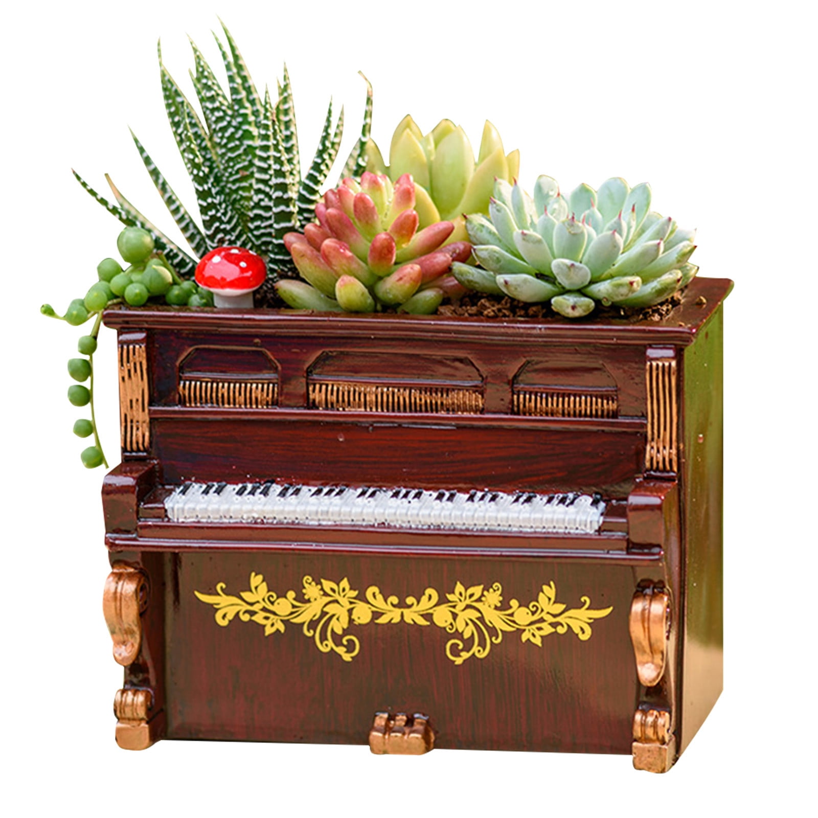 Dengmore Cooking Tools Vintage Piano Flower Set Resin Succulent Planter ...