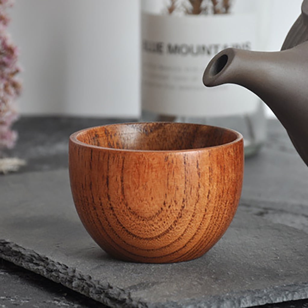 Dengmore Cup Handmade Natural Solid Wood Tea Cups Wooden Wine Coffee ...