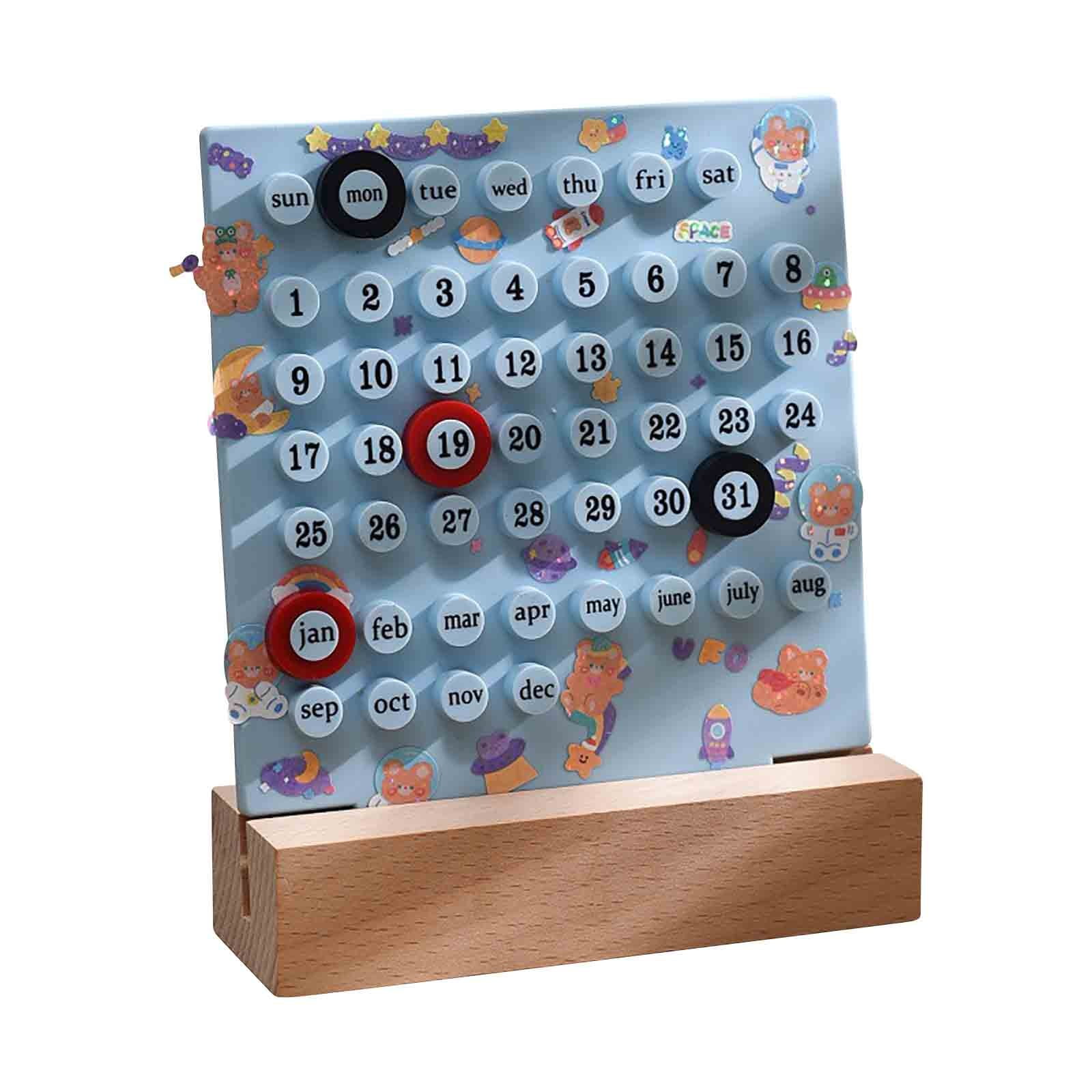 Dengmore Desk Calendar DIY Monthly Weekly Calendar Loop Calendar Card ...