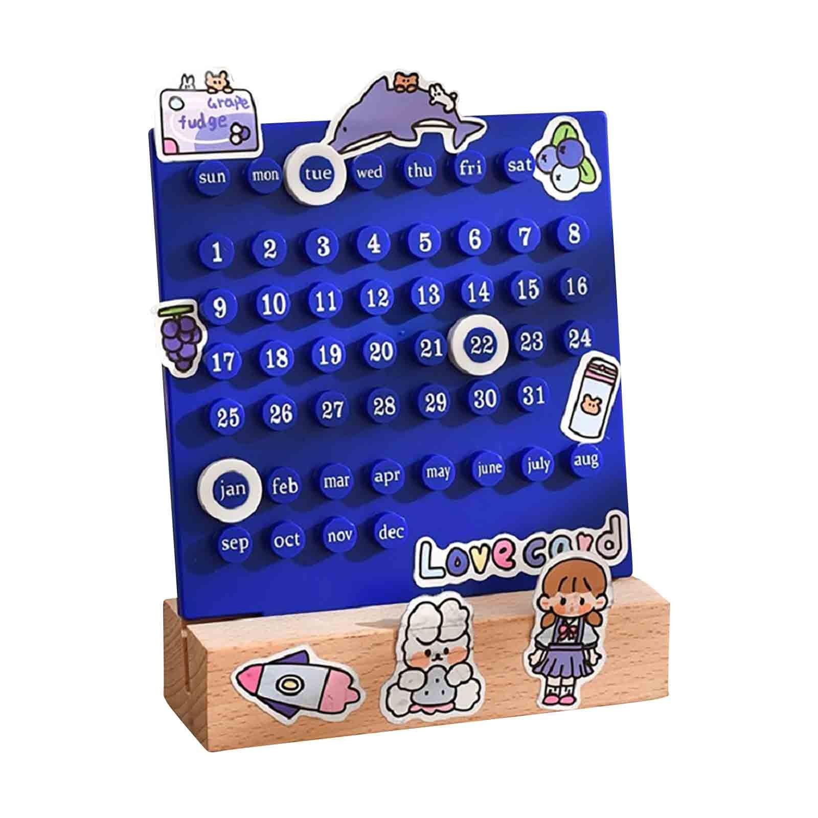 Dengmore Desk Calendar DIY Monthly Weekly Calendar Loop Calendar Card ...