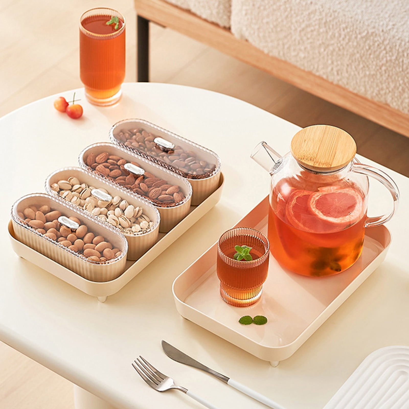 Dengmore Divided Serving Tray With Lid Multifunctional Storage ...