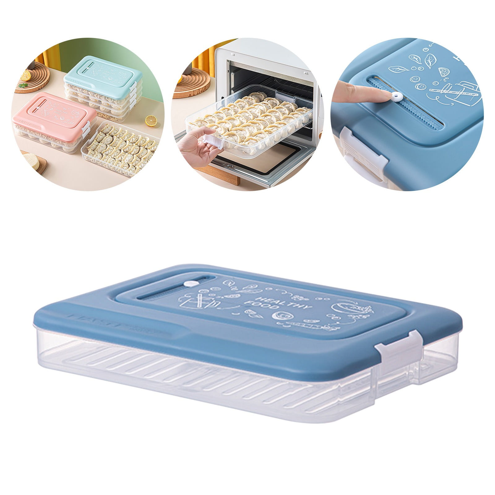 Dengmore Dumpling Box Dumpling Tray Multi layer Refrigerator Storage ...
