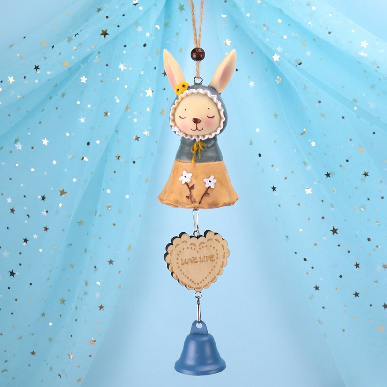 Dengmore Easter Decoration Rabbit Windbell Easter Pendant Bunny ...