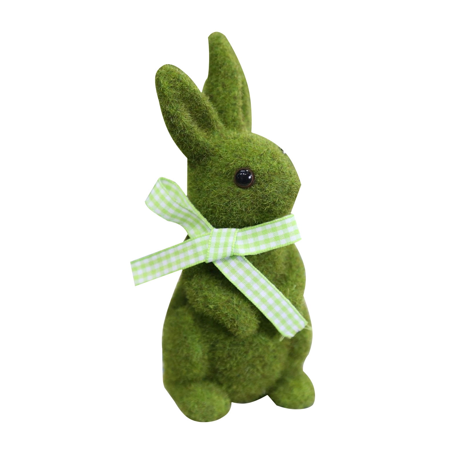 Dengmore Easter Decorations Easter Flocked Green Bunny Garden Ornament ...