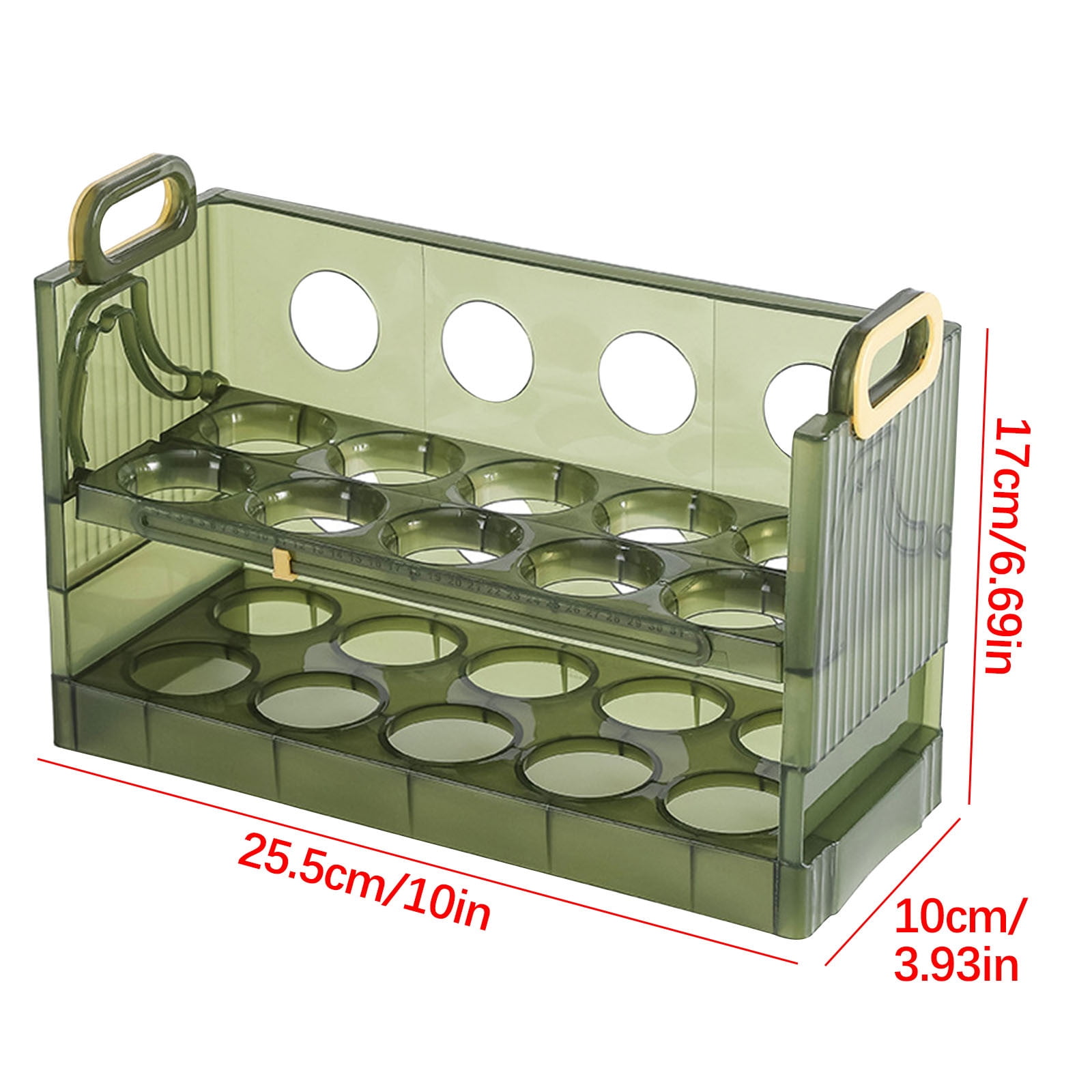Dengmore Egg Holder for Refrigerator Slide Eggs Rack for Fridge Side ...