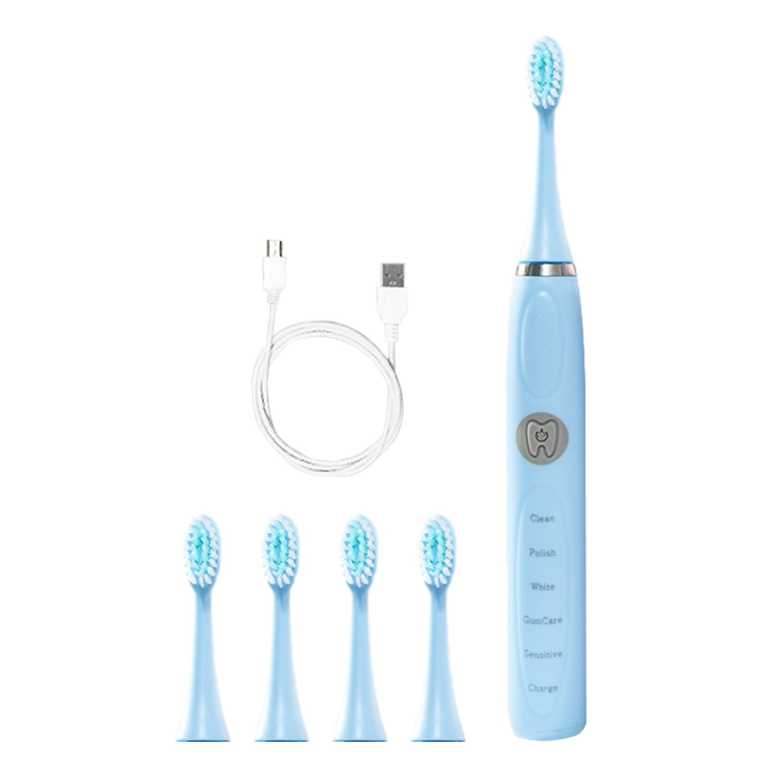 Dengmore Electric Toothbrush with 5 Brush Heads IPX7 Water Proofing ...