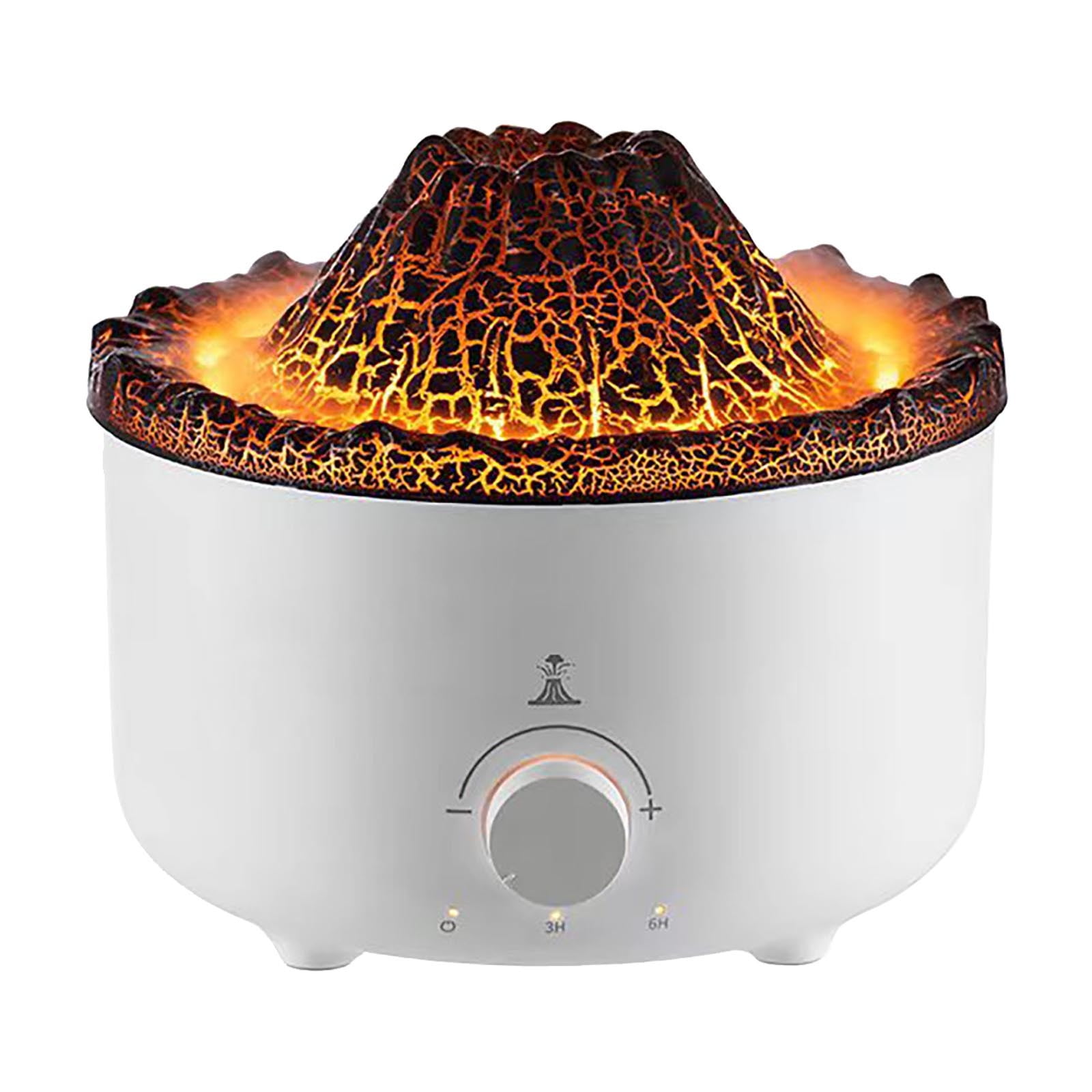 Dengmore Essential Oil Diffuser with Flame Light Simulated Volcano ...