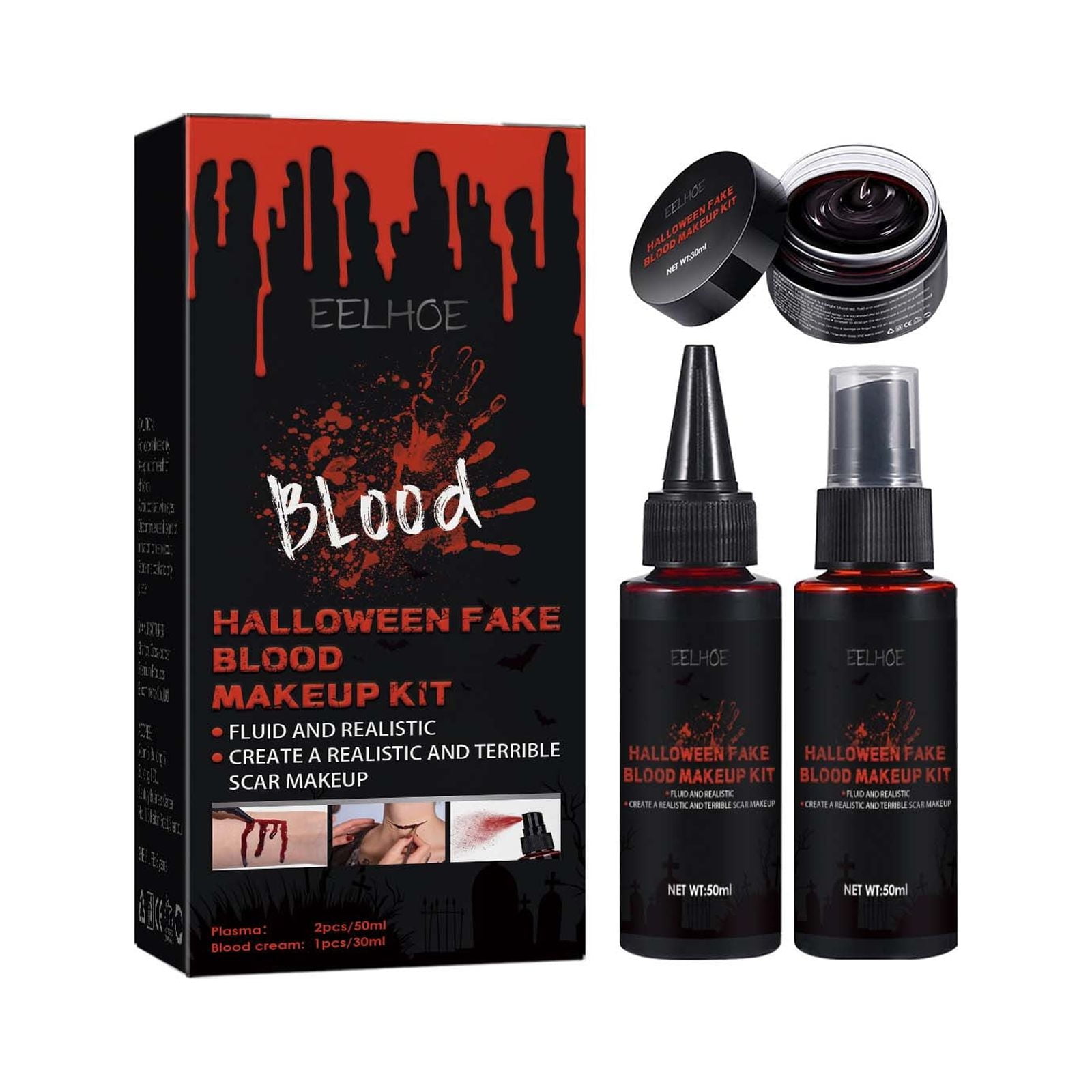 Dengmore Fake Makeup Set With Terrifying Atmosphere, Realistic Skin Wax ...