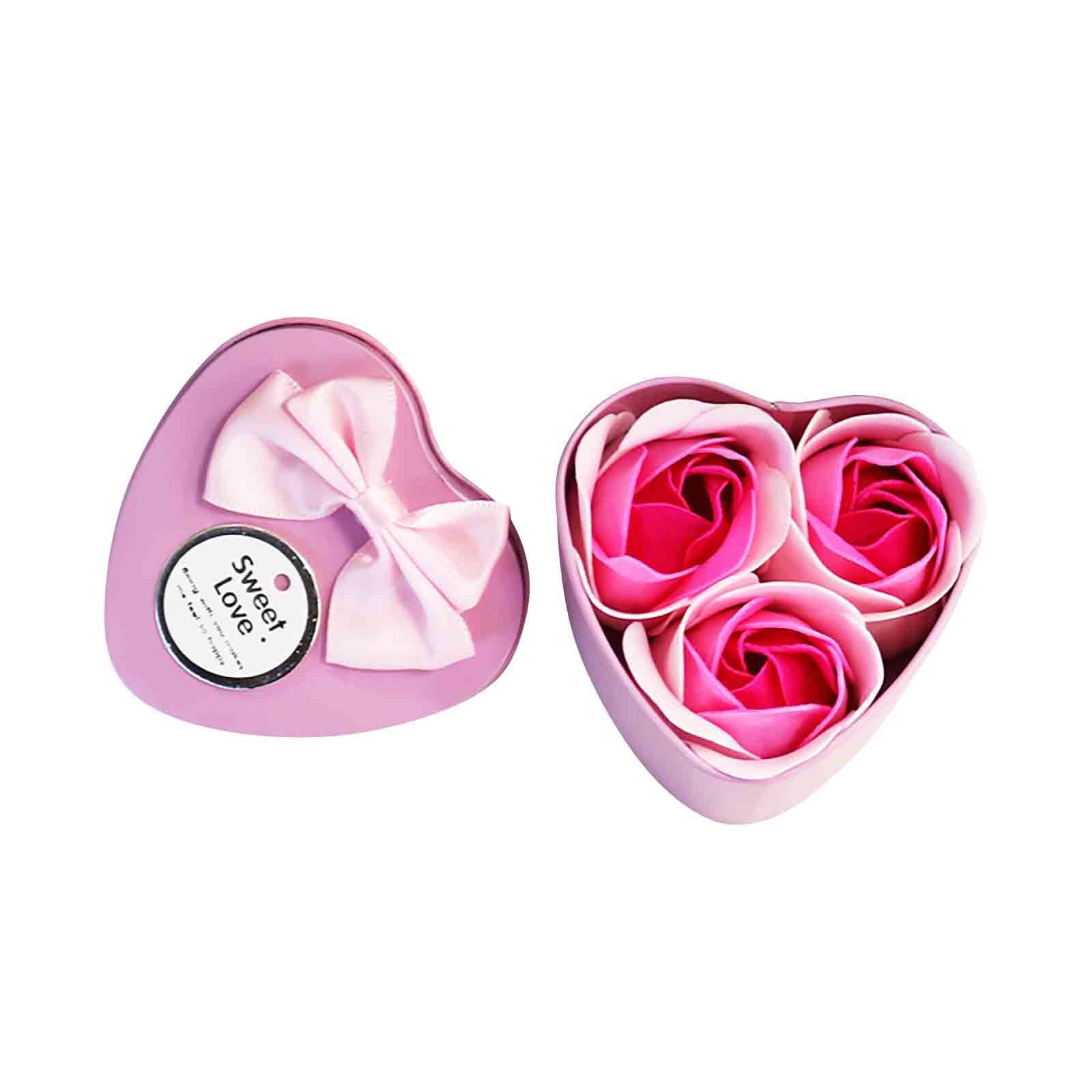 Dengmore Floral Scented Bath Soap Rose Flower Petals Rose Soap Set 3 ...