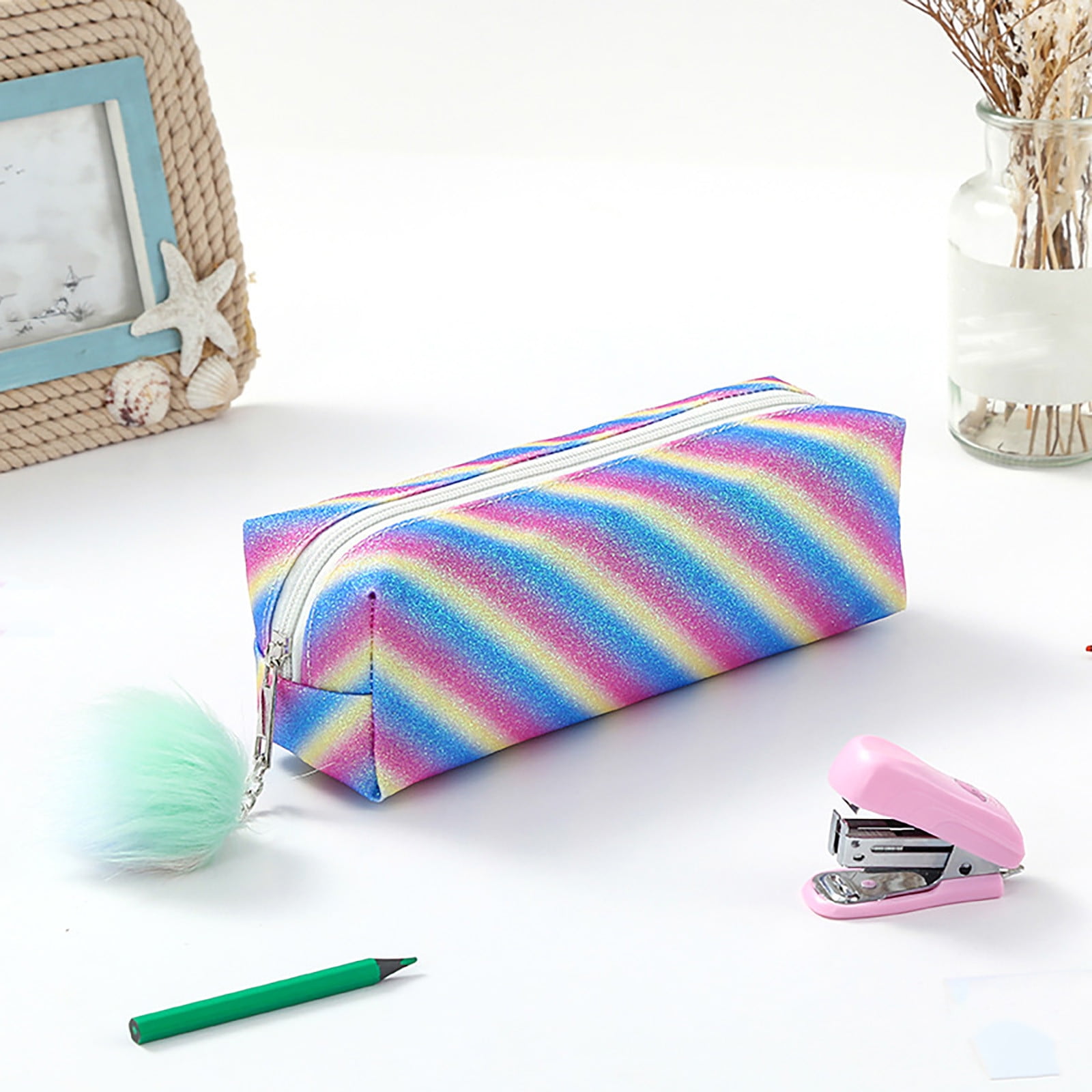 Dengmore Glitter Pencil Case Shiny Pencil Case Student Stationery ...