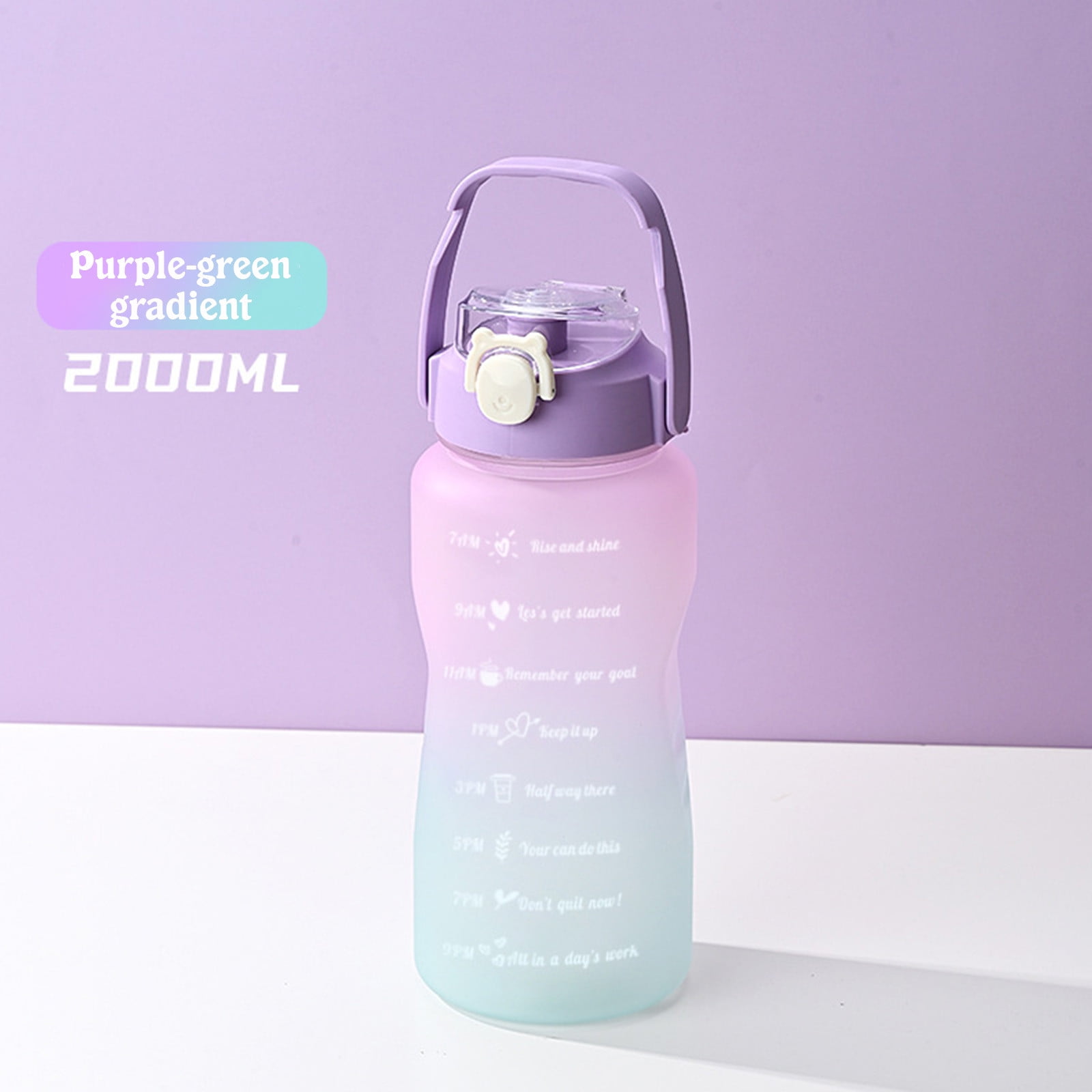 Dengmore Gradient Color Water Bottle Motivational Water Bottle With ...