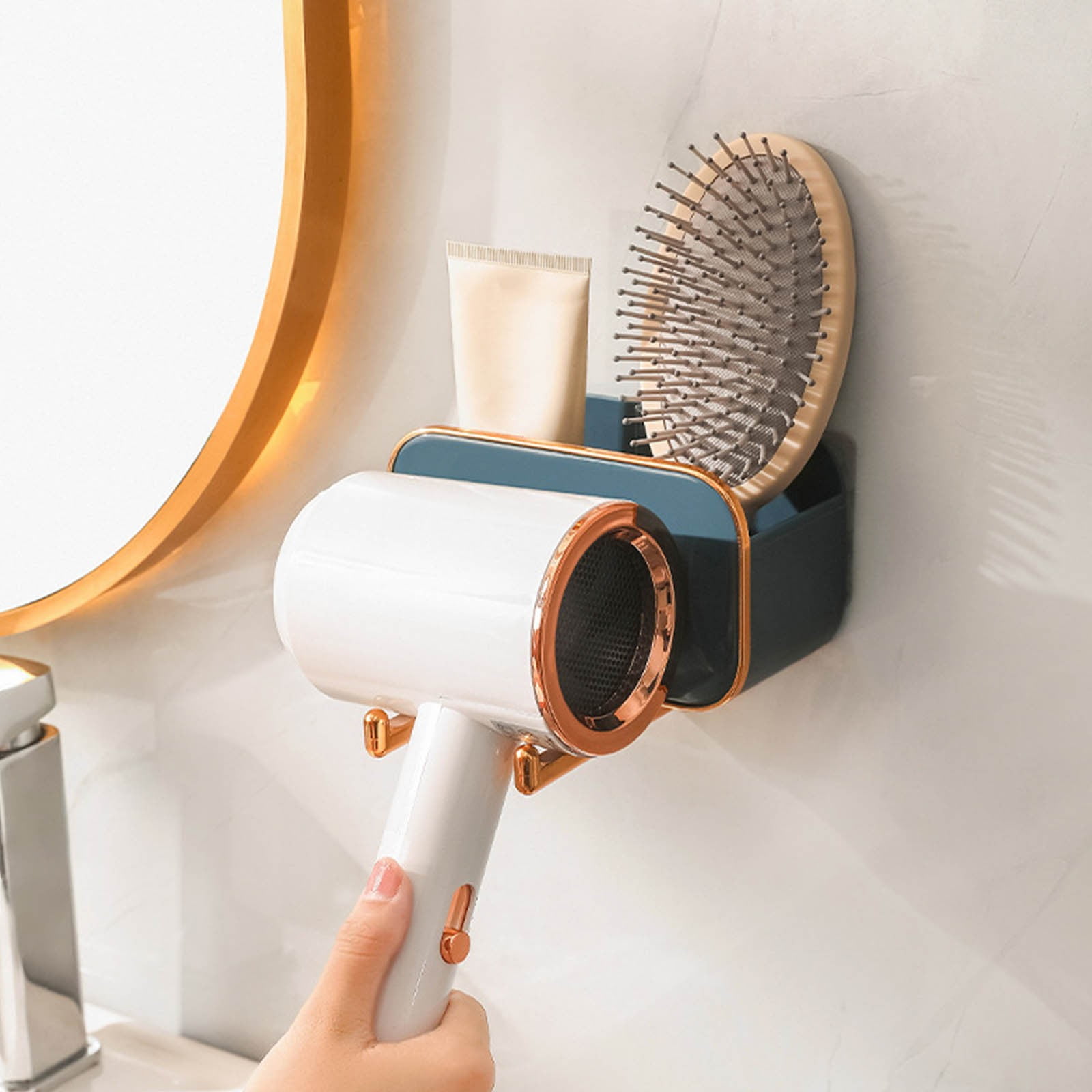 Dengmore Hair Dryer Holder Wall Mounted Hair Dryer Rack Self Adhesive ...