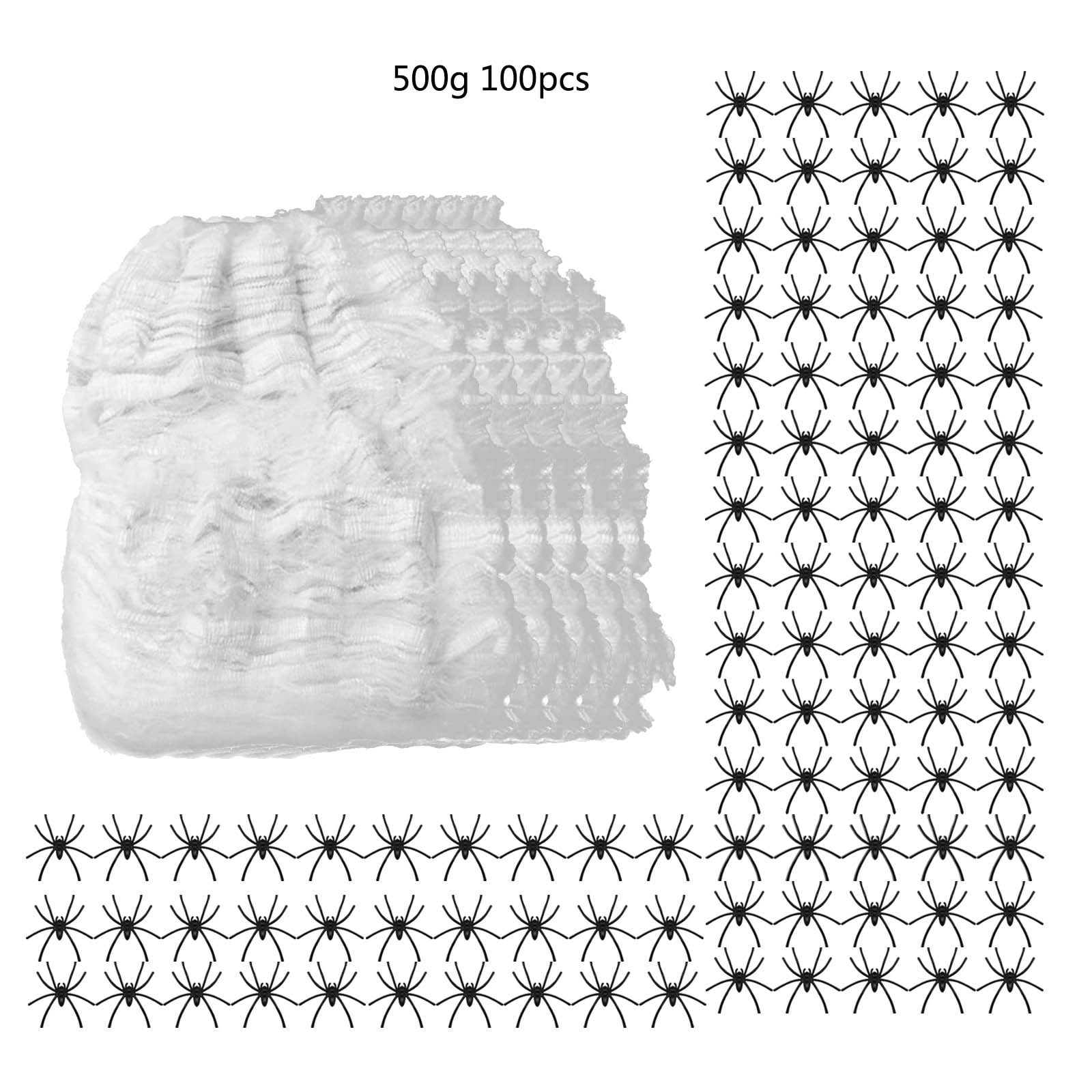 Dengmore Halloween Decoration Fake Spider Webs Cotton Super Stretch ...