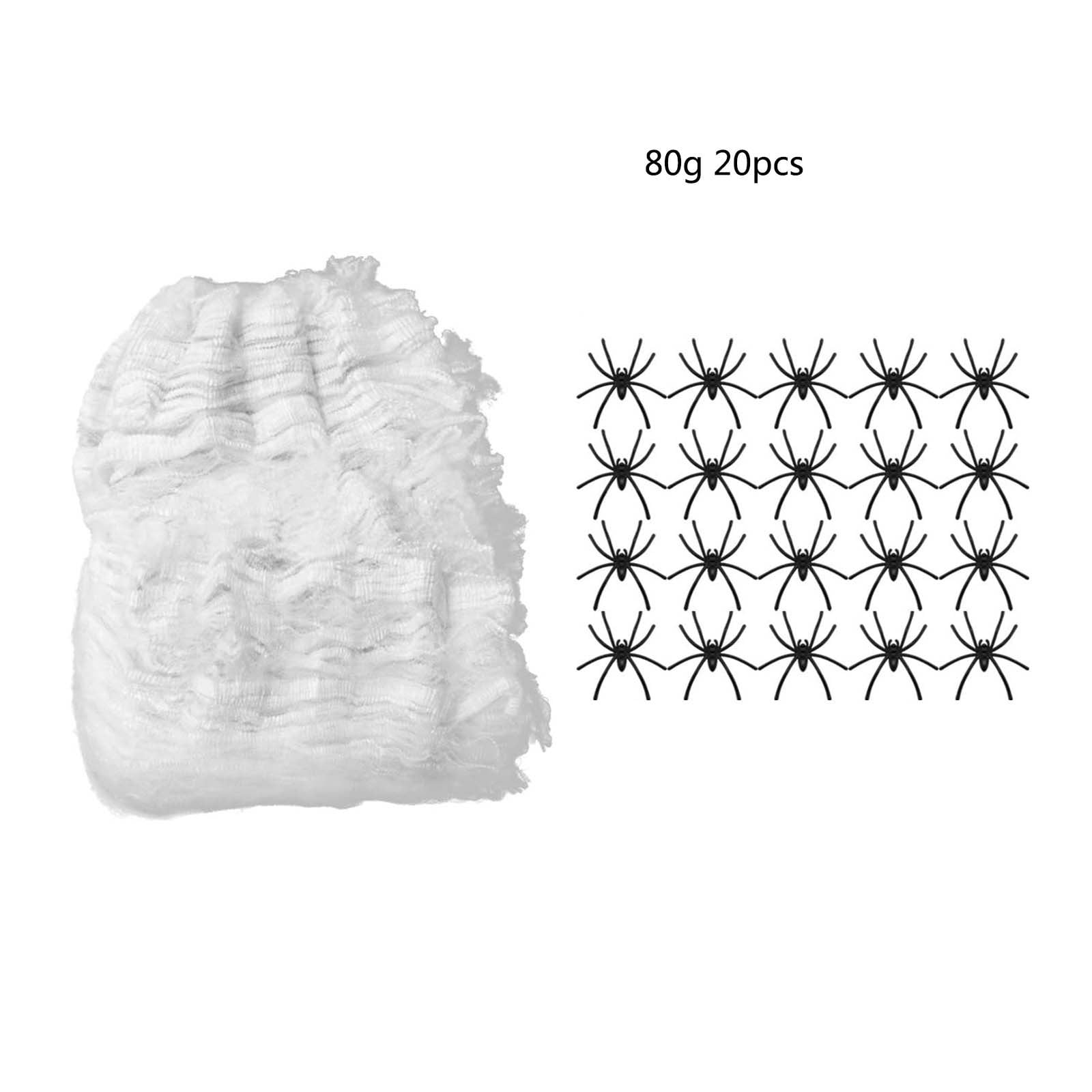 Dengmore Halloween Decoration Fake Spider Webs Cotton Super Stretch ...