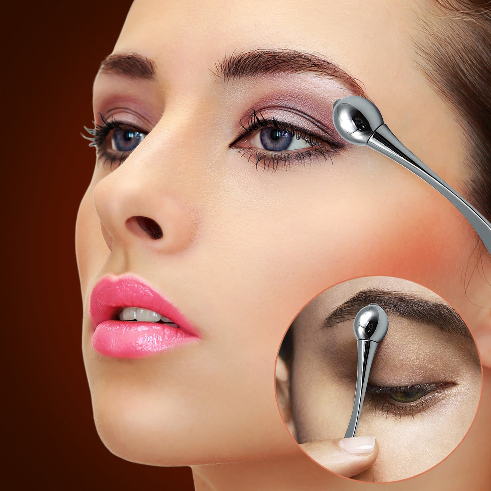 Dengmore Head Ball Rolling Eye Cream Massager Zin Alloy Face Mask Spoon ...