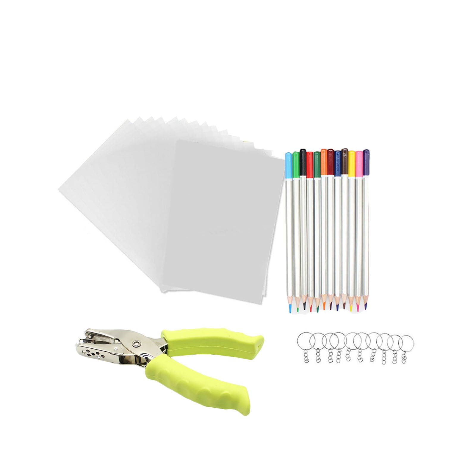 Dengmore Heat Shrink Plastic Sheets Kit Hole Punch Keychains DIY ...