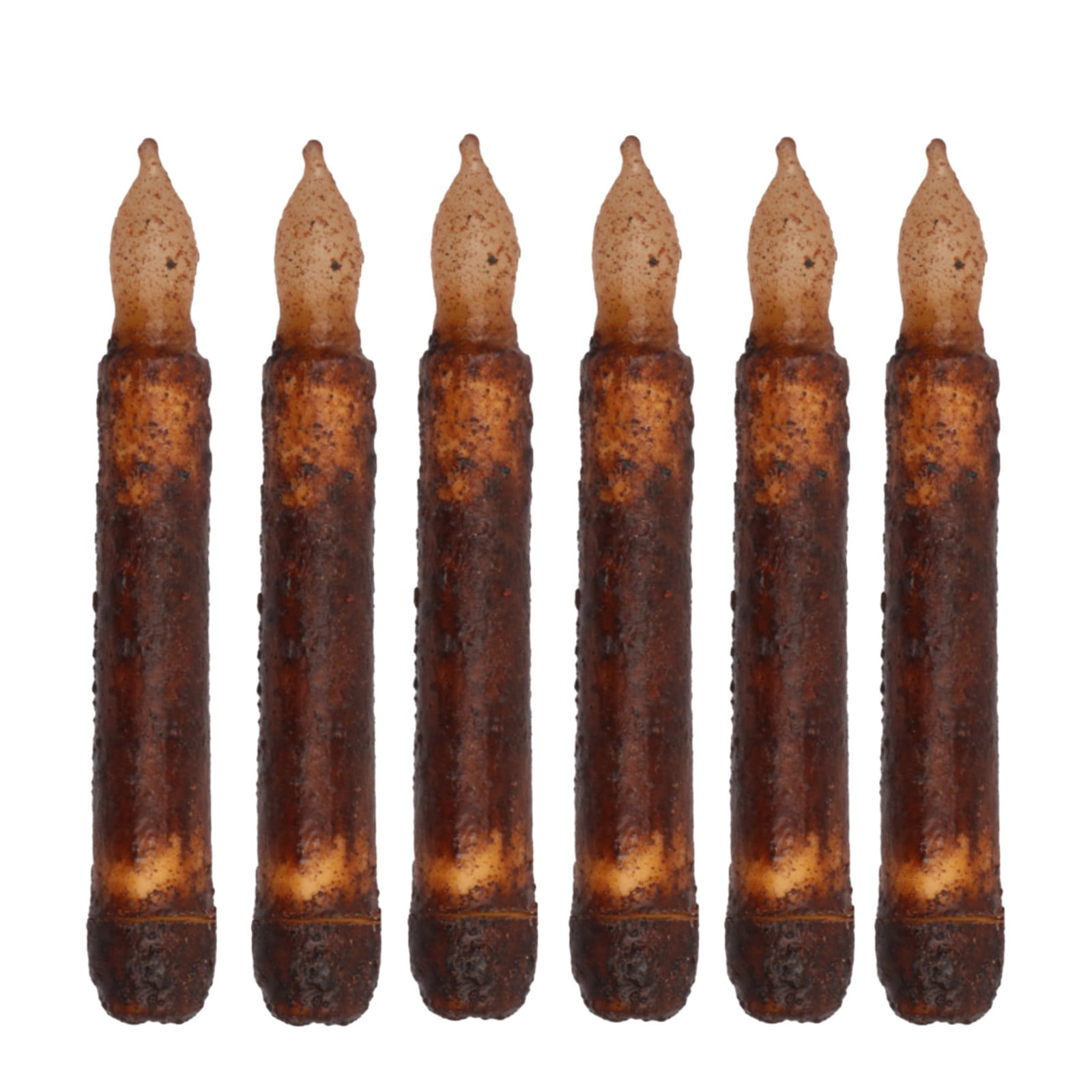 Dengmore Led Christmas Primitive Pillar Lamp Flameless Candles, Brown ...
