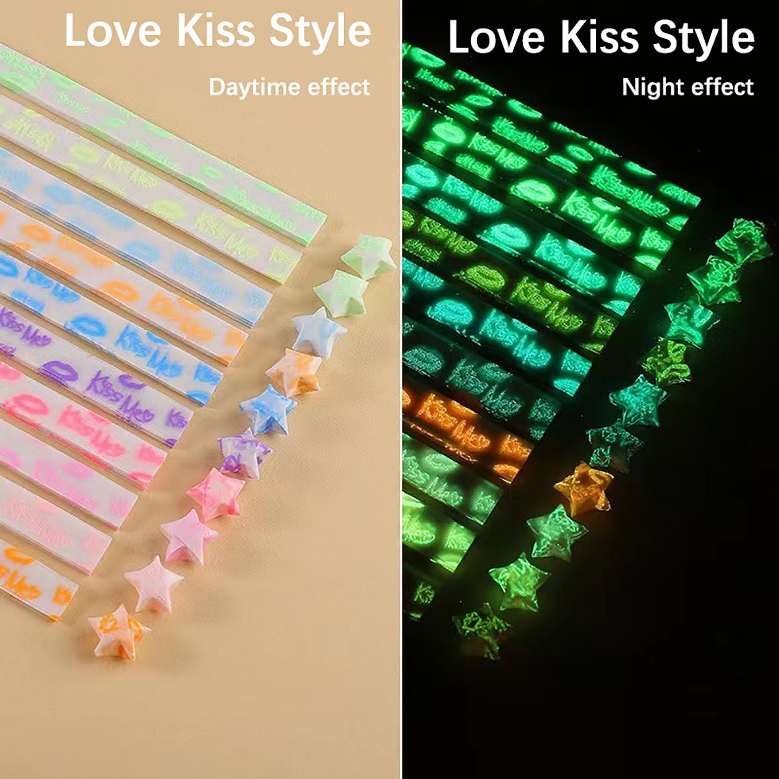 Dengmore Luminous Origami Star Paper Strips 10 Colors 210 Sheet DIY ...