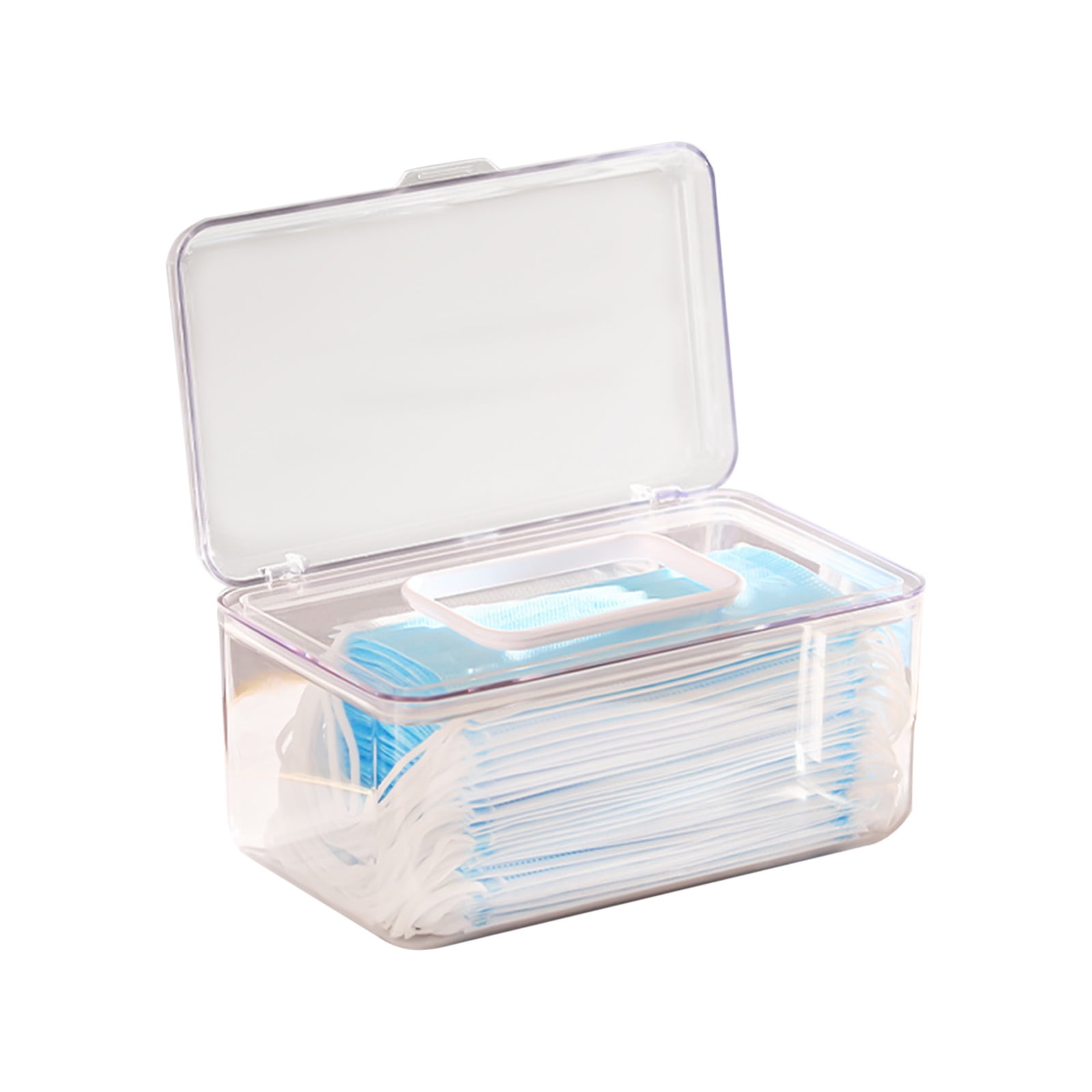 Dengmore Mask Storage Box With Lid, Transparent Mask Storage Case ...