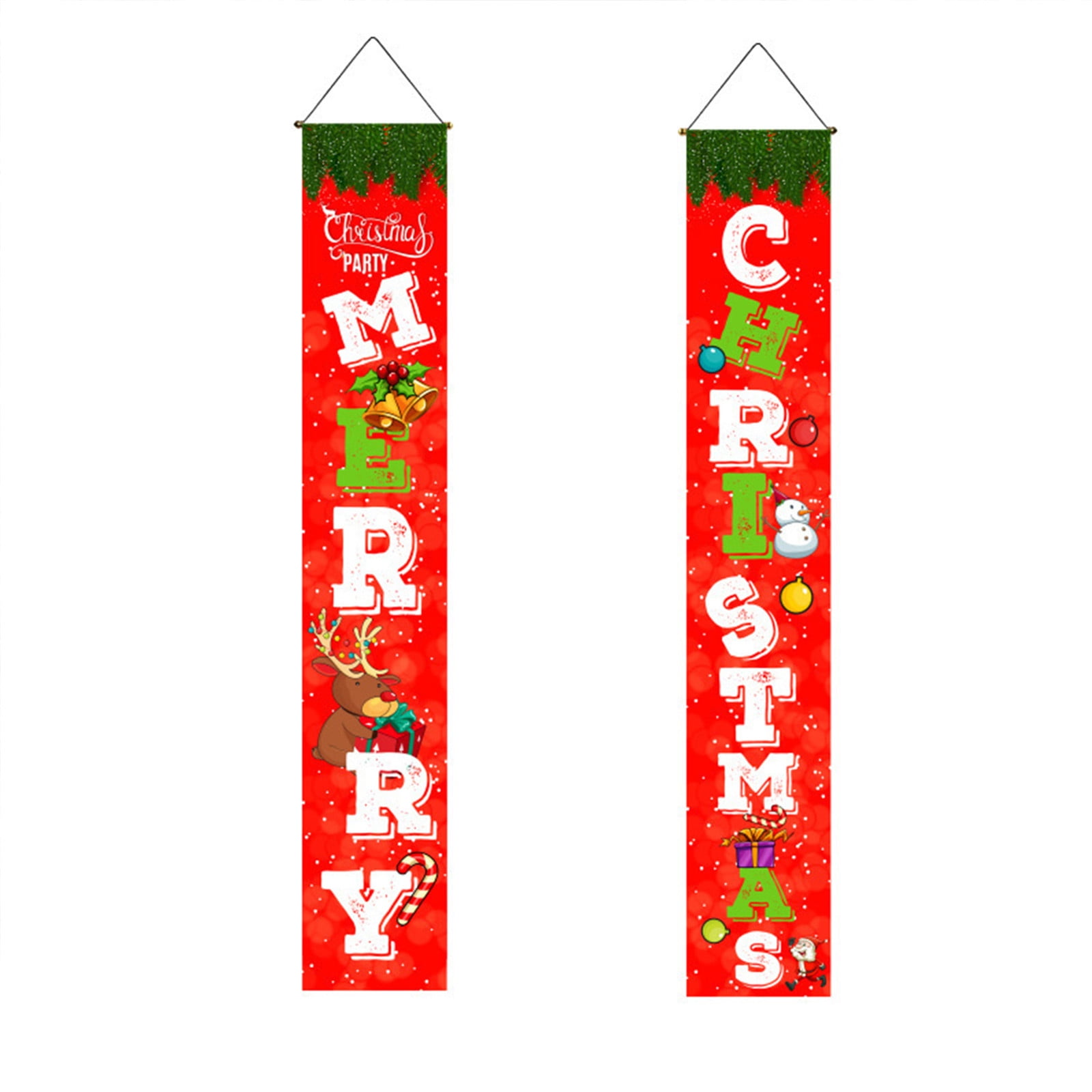 Dengmore Merry Christmas Door Banners Porch Signs Hanging Banners ...