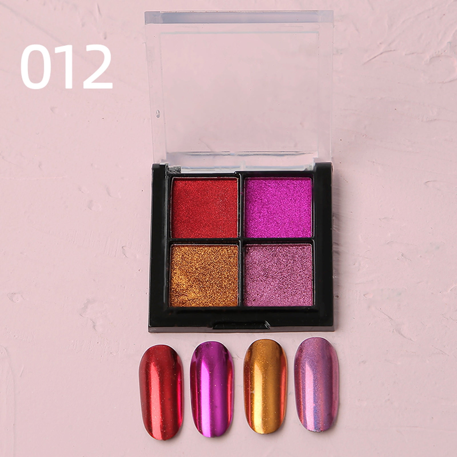 Dengmore Mirror Nail Art Powder Set with Four Color Solid Powder and ...