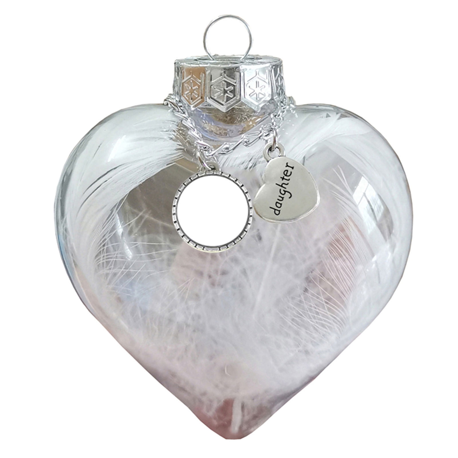 Dengmore NEW Christmas Ornaments Can Put Photos Angel Feathers Heart ...