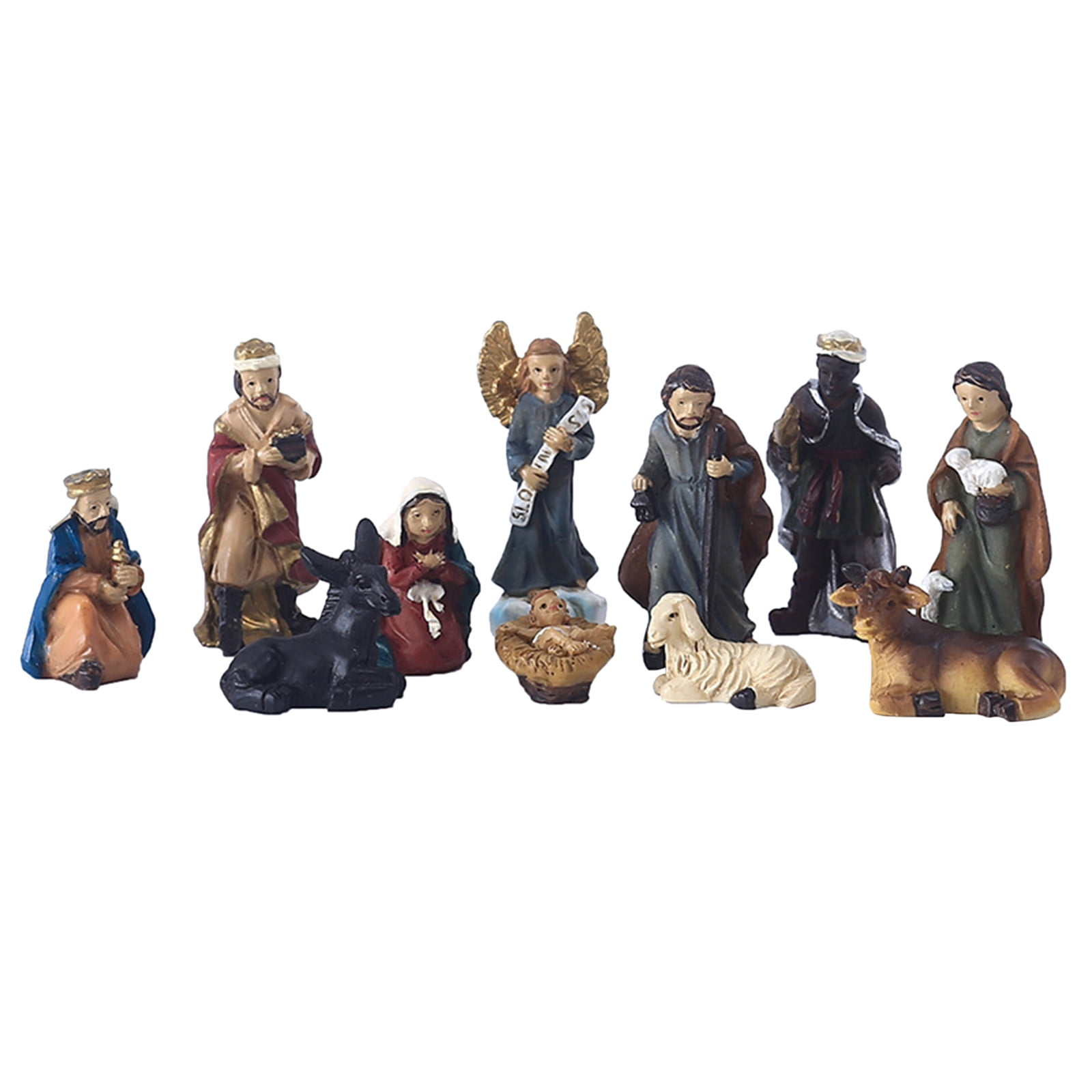 Dengmore Nativity Scene Nativity Sets For Christmas Indoor Black Metal ...