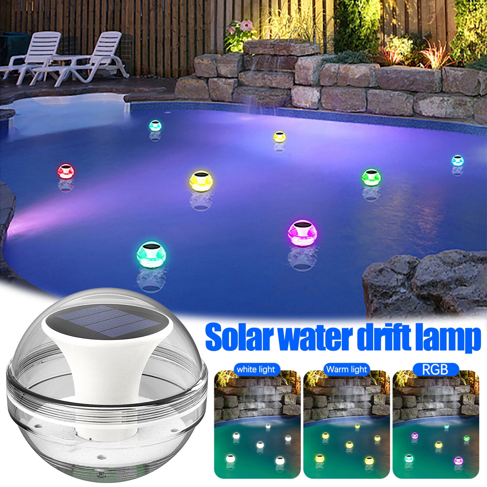 Dengmore Ornamental Lights Solar Water Floating Light Outdoor ...