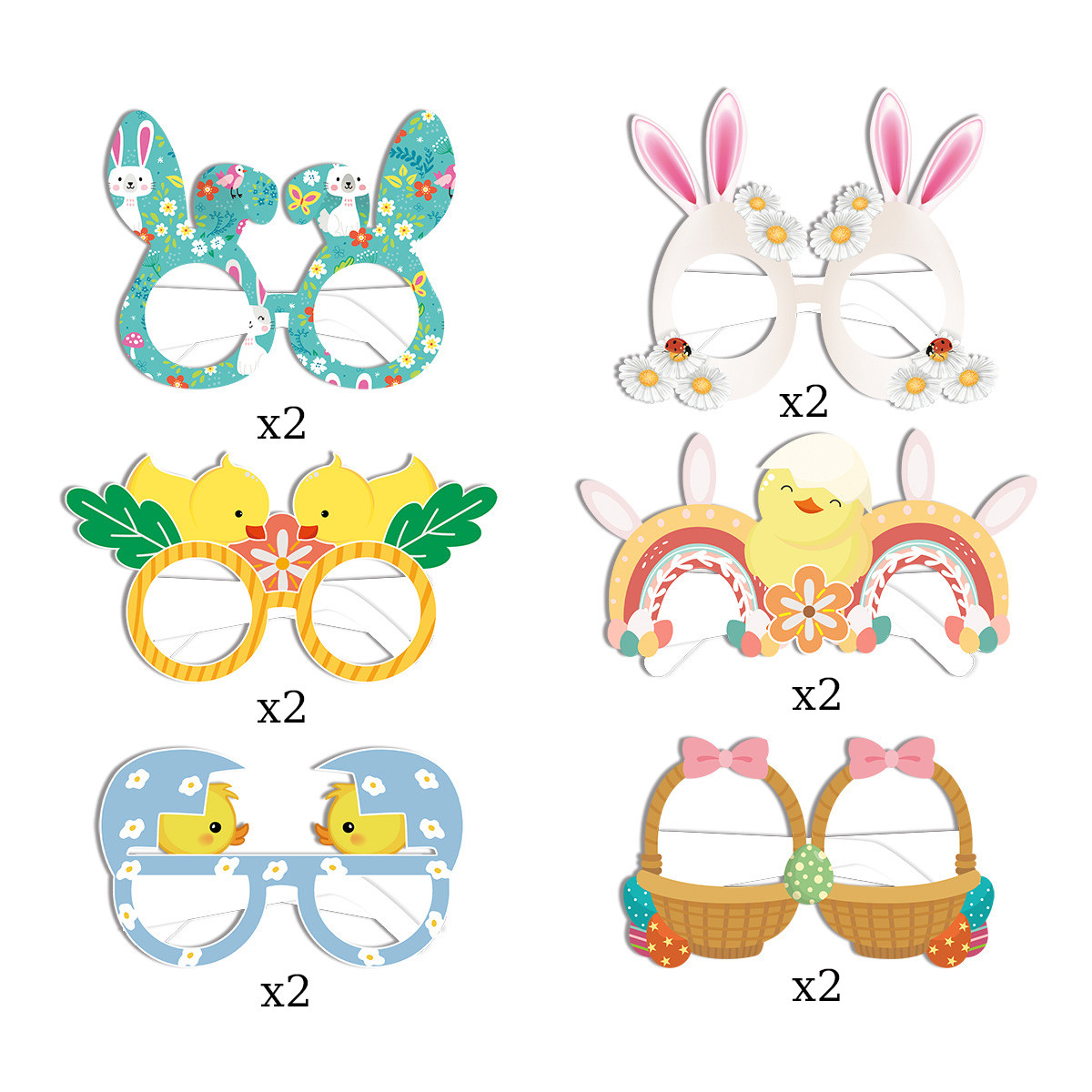 Dengmore Paper Easter Glasses for Kids 12 Pieces Hatching Eggs Easter ...