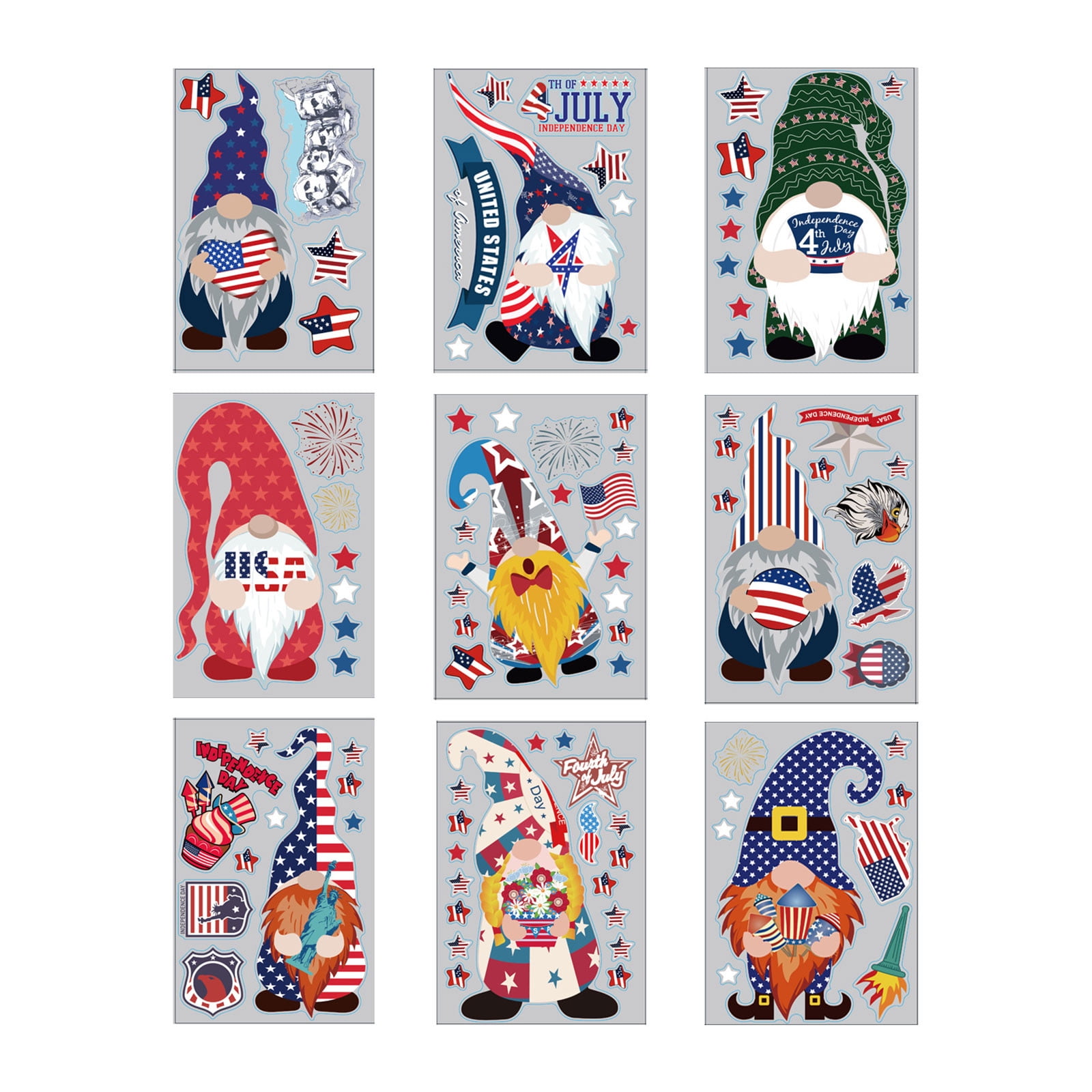 Dengmore Patriotic Red White Blue Decals Double Sided American Sticker ...