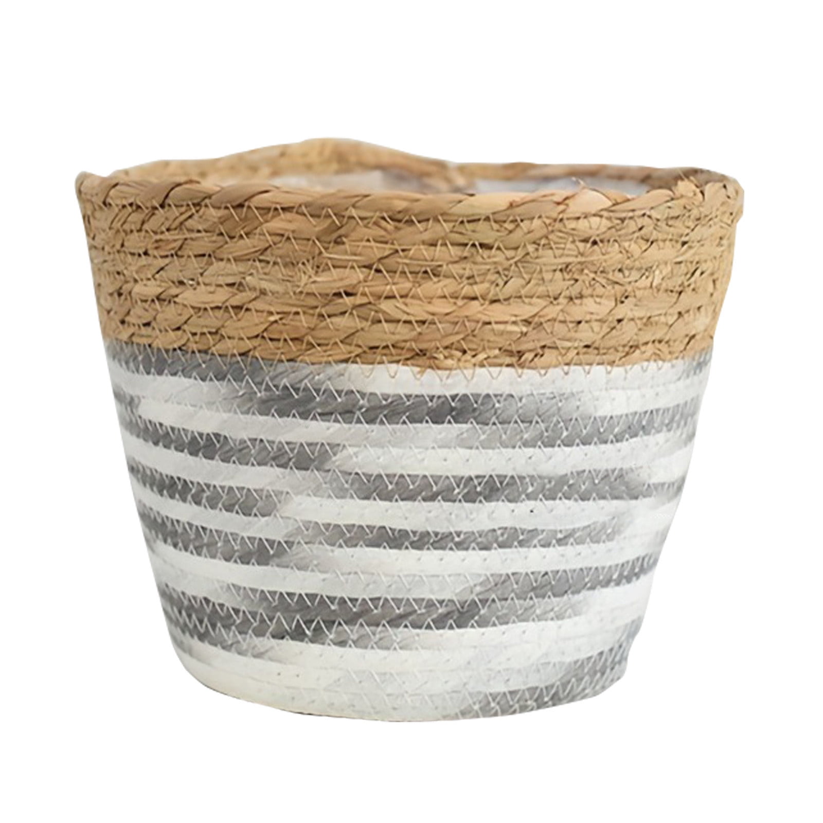 Dengmore Plant Basket Woven Cotton Rope Plant Basket Flower Pots Cover ...