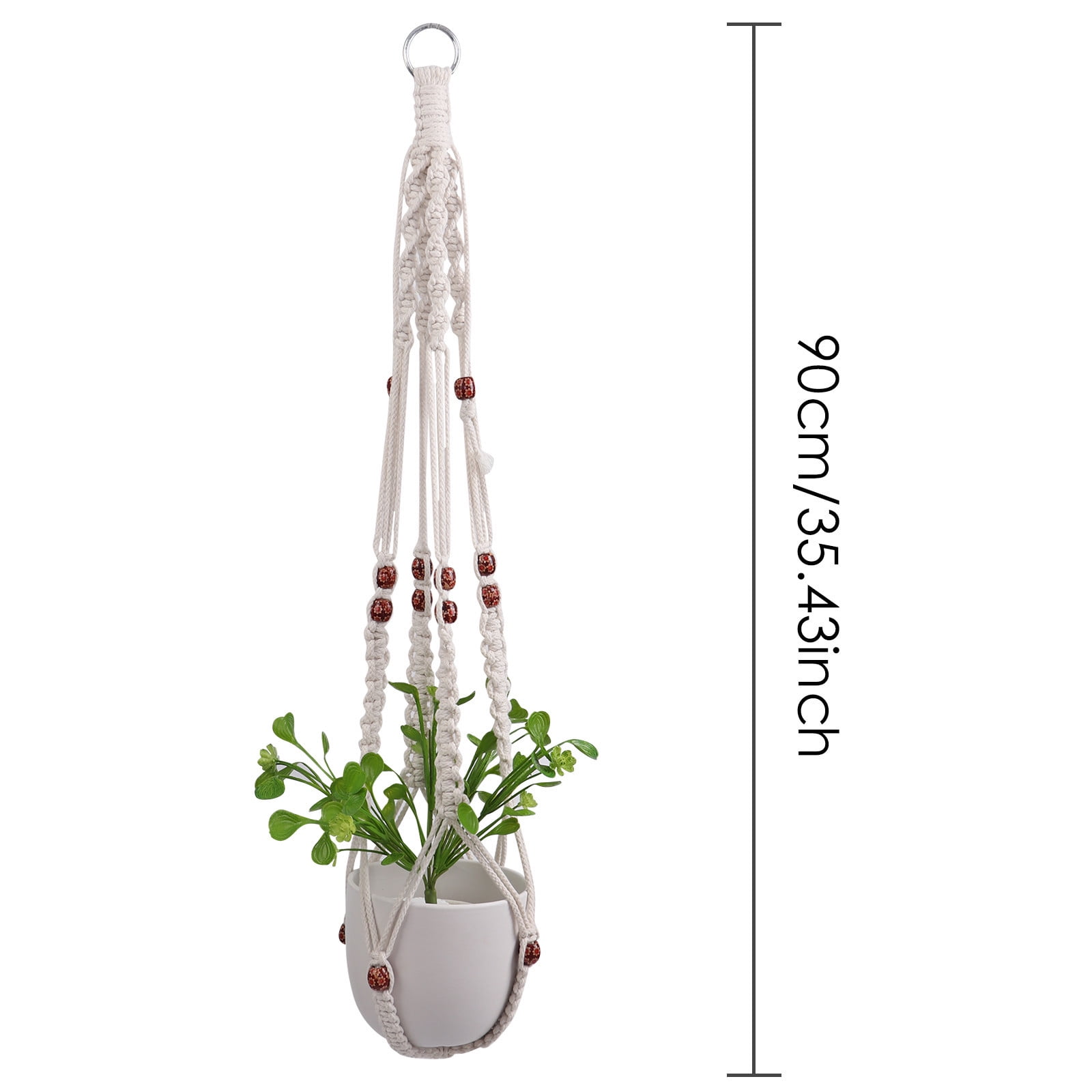 Dengmore Plant Hanger Indoor Woven Cotton Rope with Beads Flowerpot ...