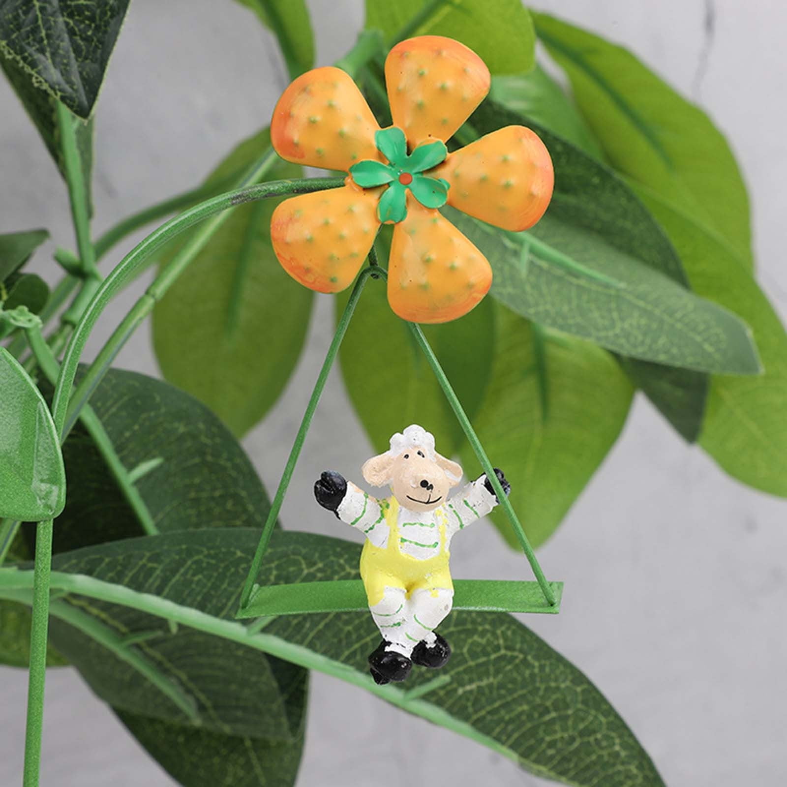 FFENYAN Potted Flower Pot Plug in Metal Small Garden Pile For ...