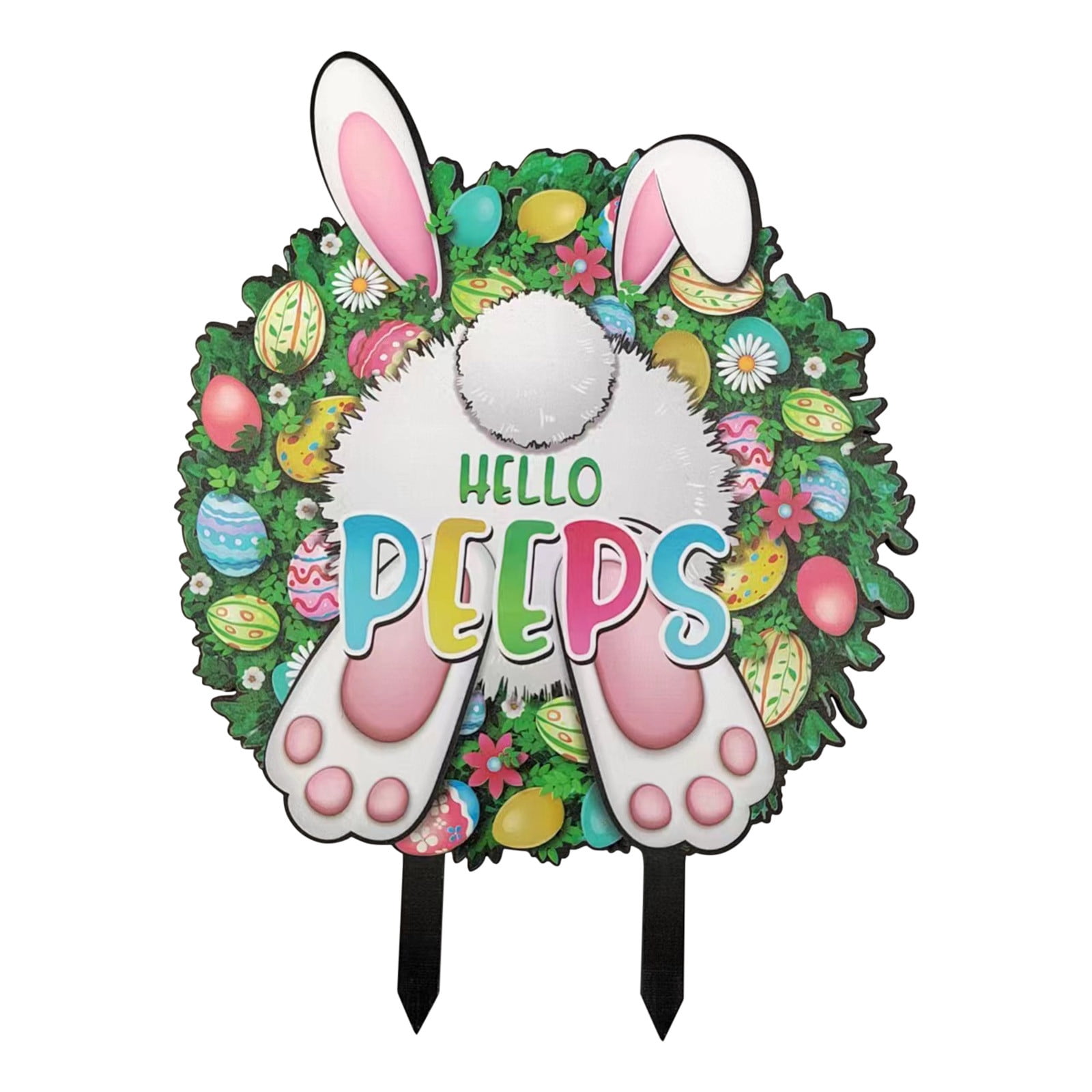 Dengmore Pre-Lit Easter Lighted Bunny Patio Inserts Decorative Acrylic ...