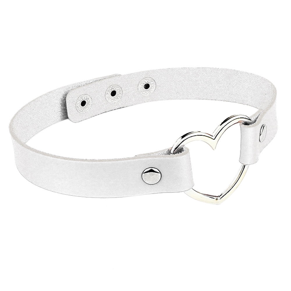 Dengmore Punk Leather Neck Chain Collar Heart Love Jewelry Female Neck ...