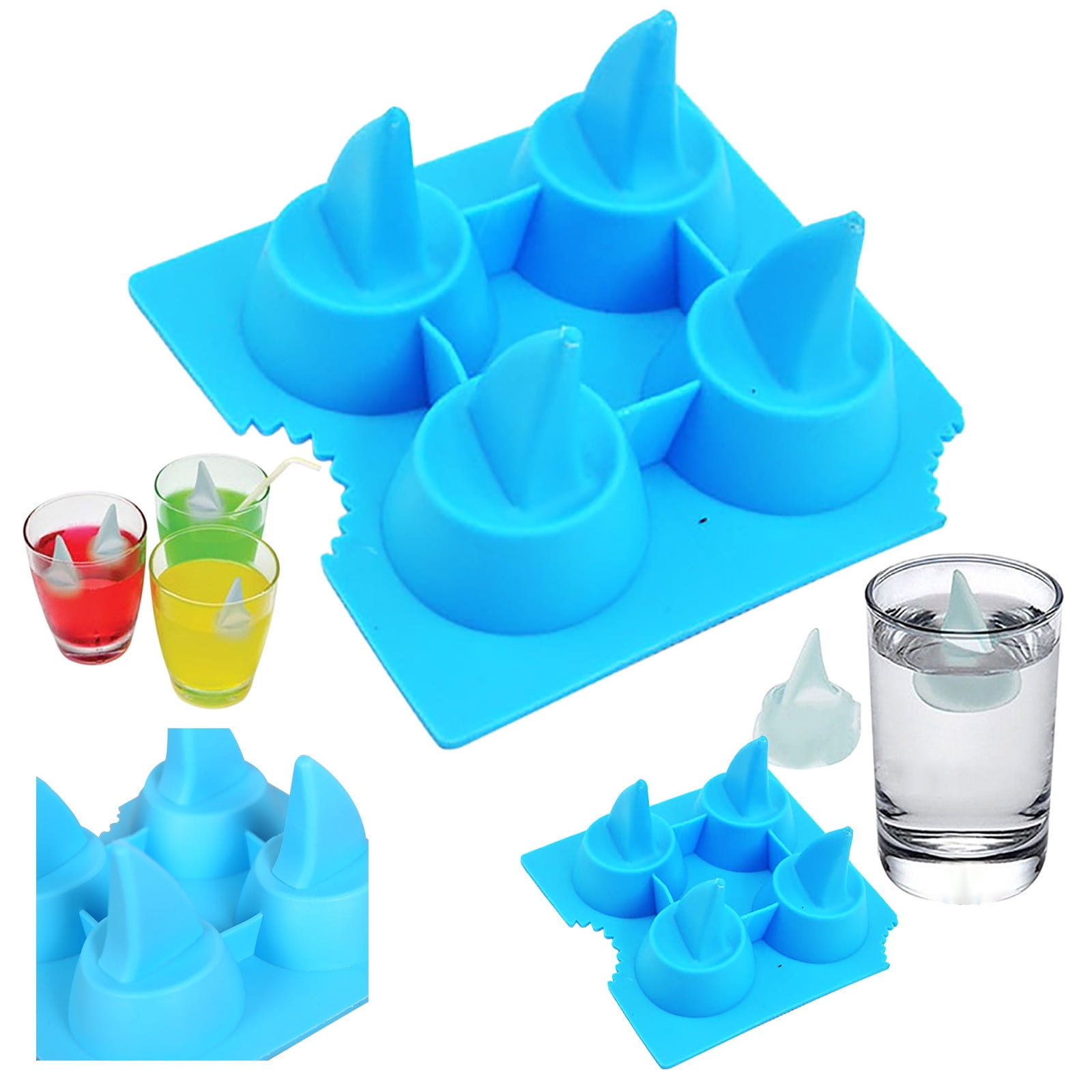 Dengmore Silicone Molds Sharks Ice Tray Fin Ice Tray Creative Fish Tail ...